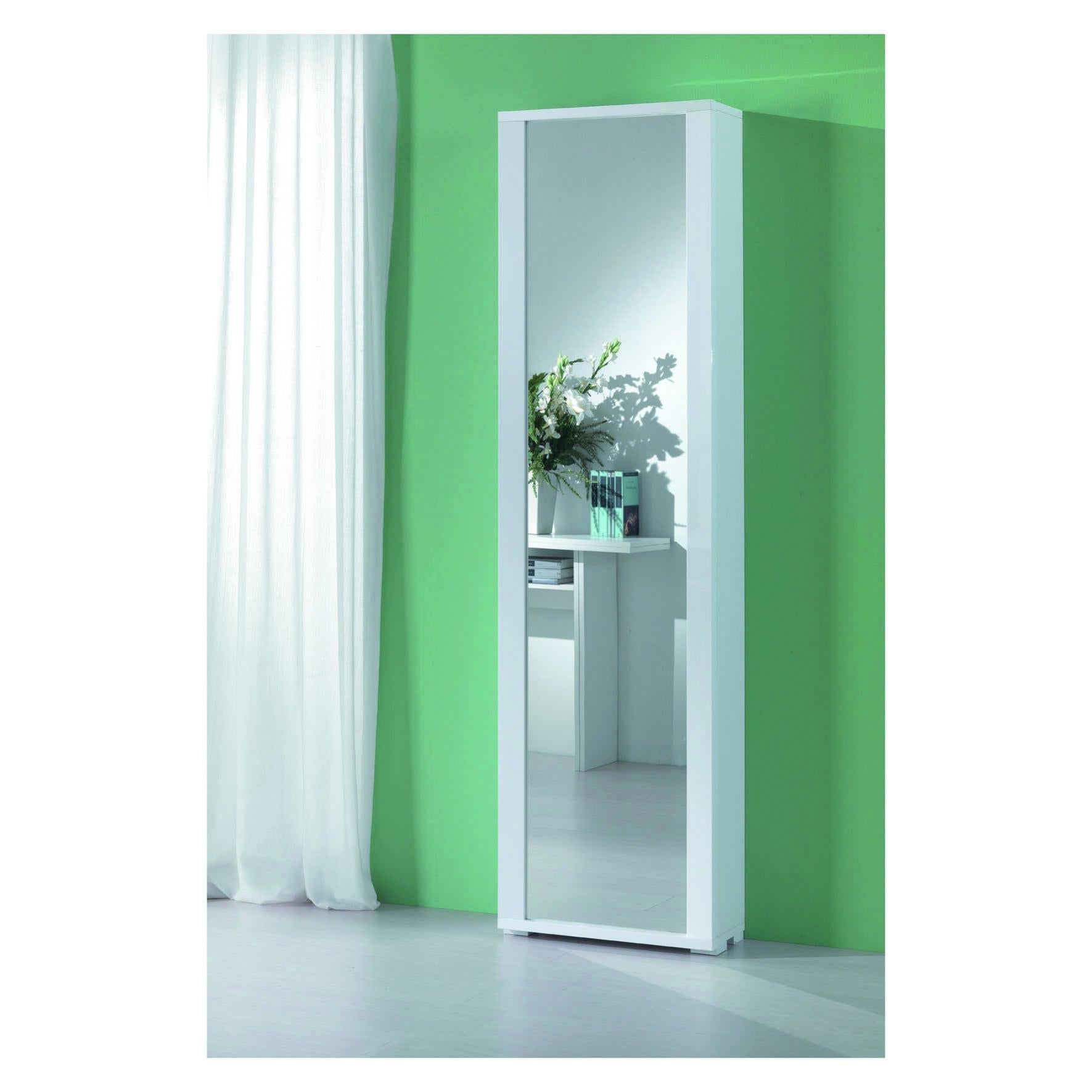 Scarpiera a specchio 1 anta L 50 x H 182 x P 31 cm bianco | Leroy Merlin