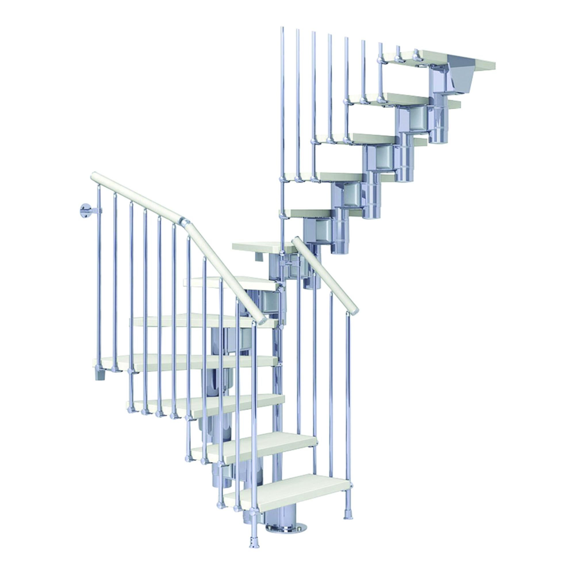 Scala a rampa 2/4 di giro Long FONTANOT, larghezza 65 cm, struttura in ...