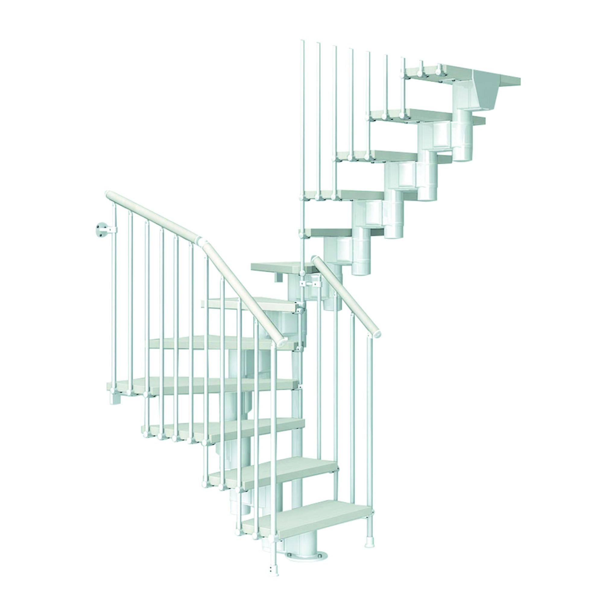 Scala 2/4 di giro Long FONTANOT, larghezza 65 cm, struttura in acciaio ...