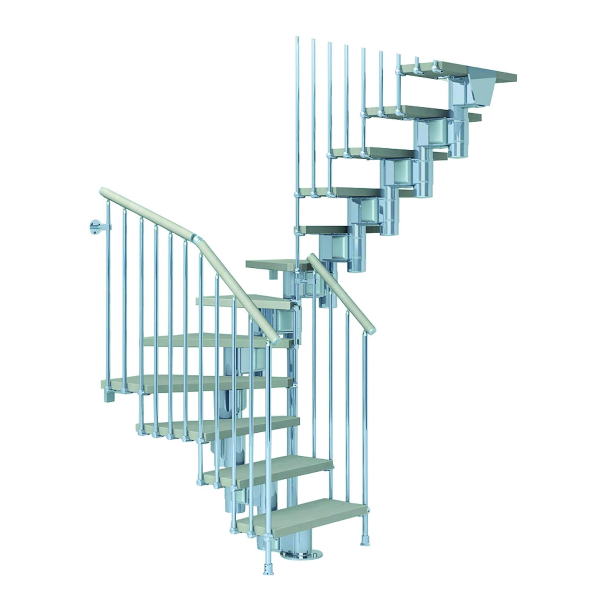 Scala 2/4 di giro Long FONTANOT, larghezza 65 cm, struttura in acciaio ...