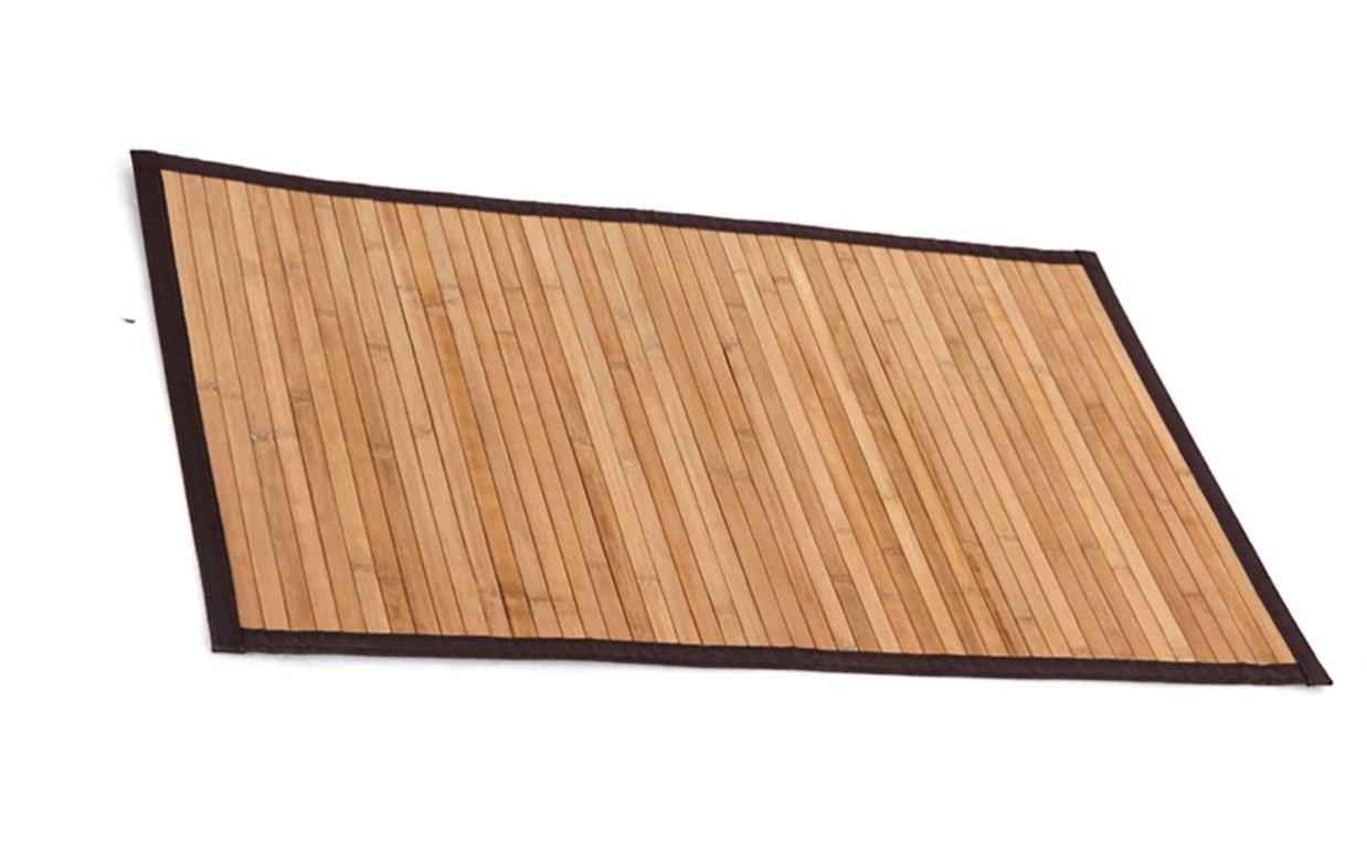 Tappeto bagno rettangolare Bamboo in bambù marrone 80 x 50 cmØ 80 cm ...