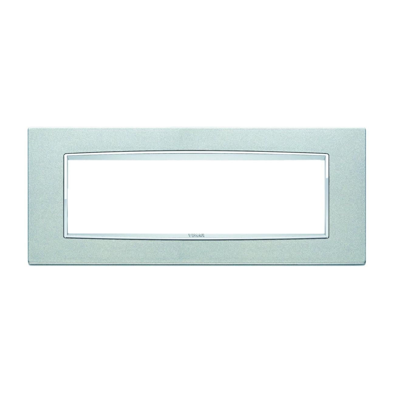 Placca VIMAR Eikon 7 moduli argento metallizzato | Leroy Merlin