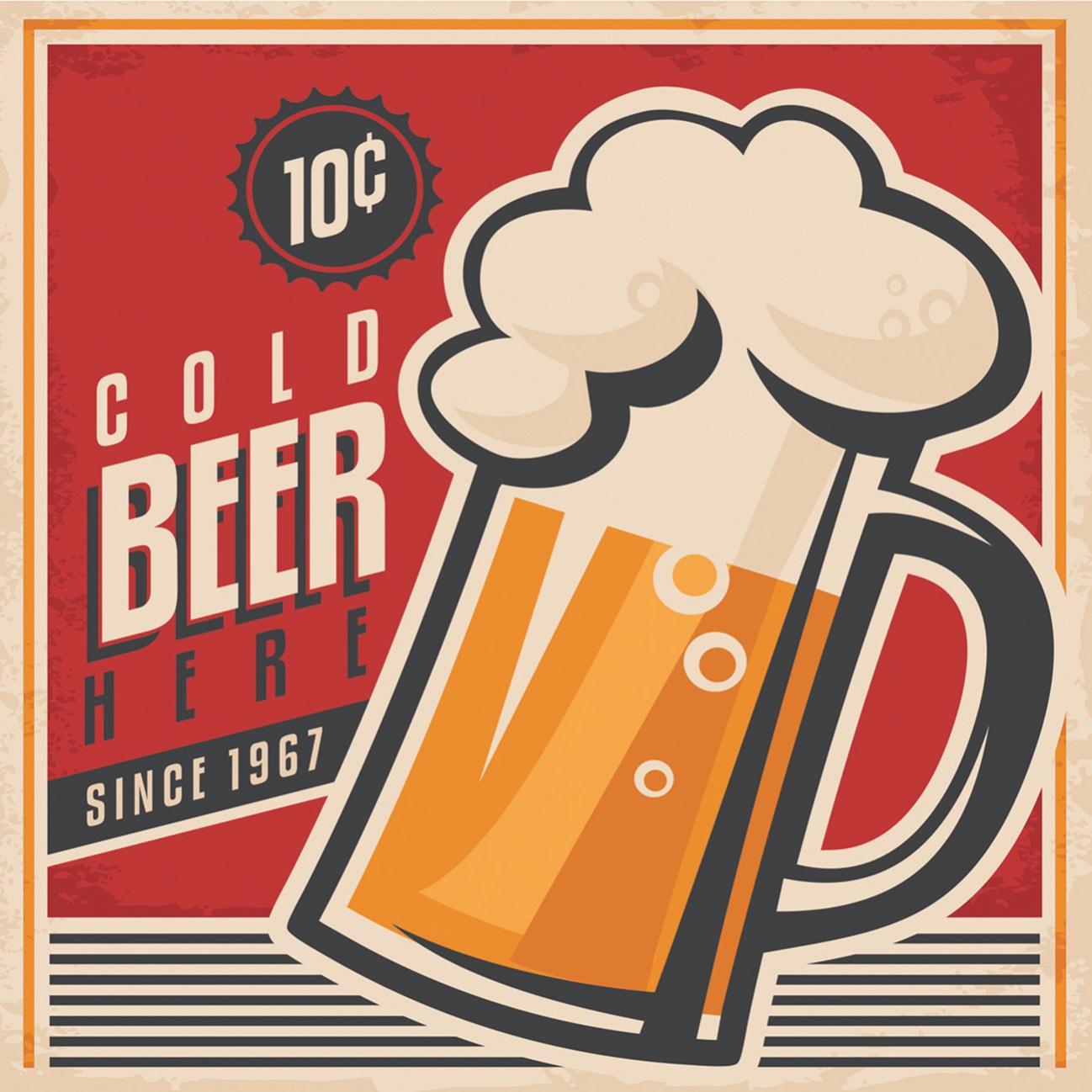 Stampa su tela Cold Beer 30x30 cm | Leroy Merlin
