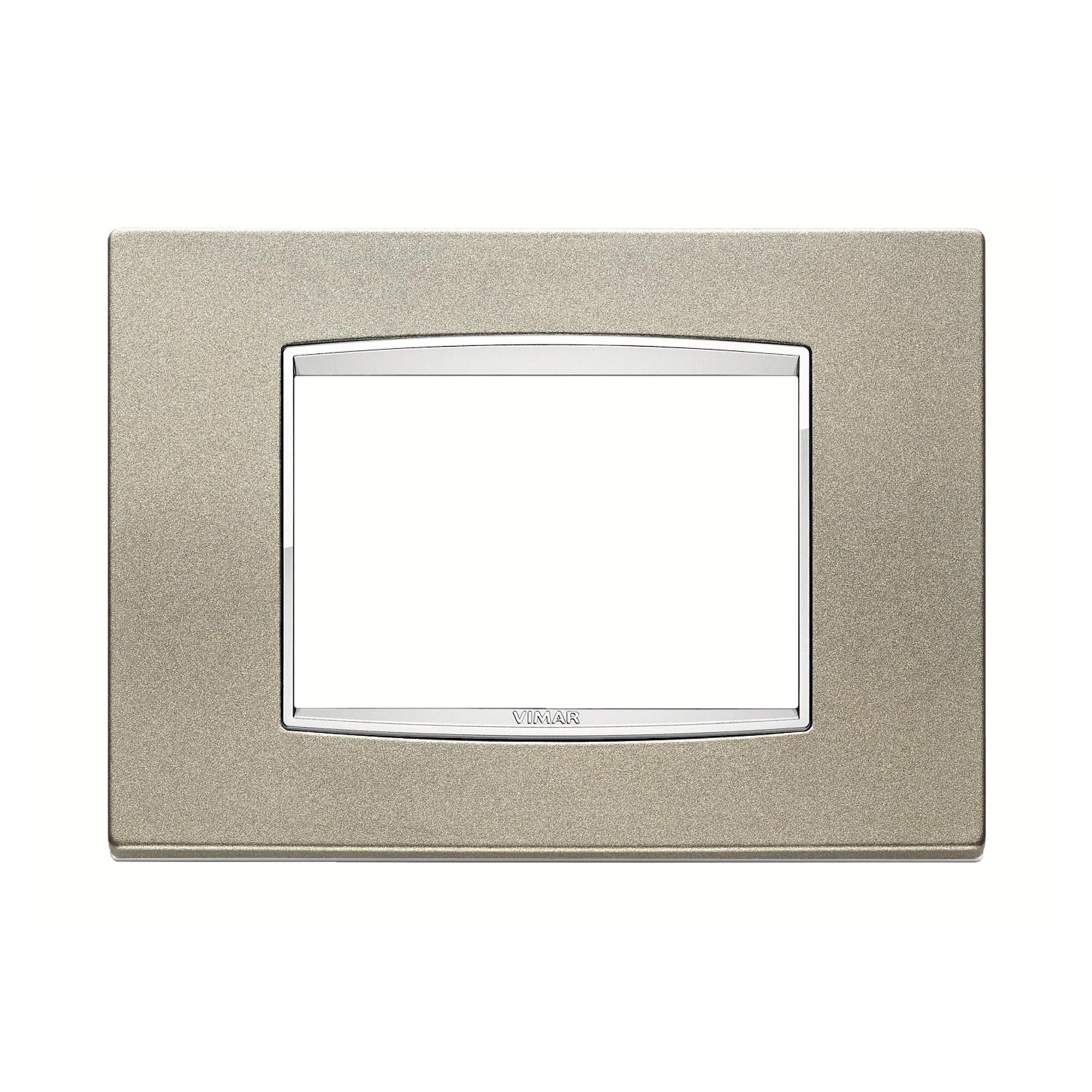 Placca 3 moduli Eikon VIMAR titanio opaco | Leroy Merlin