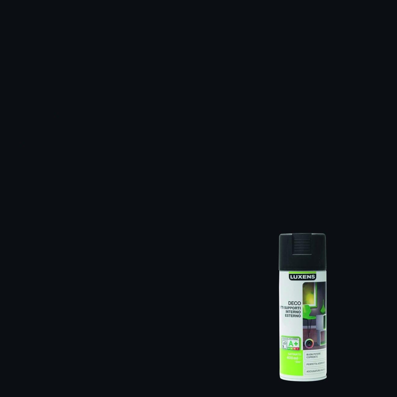 Smalto spray LUXENS Deco base solvente nero satinato 0.4 L - 1