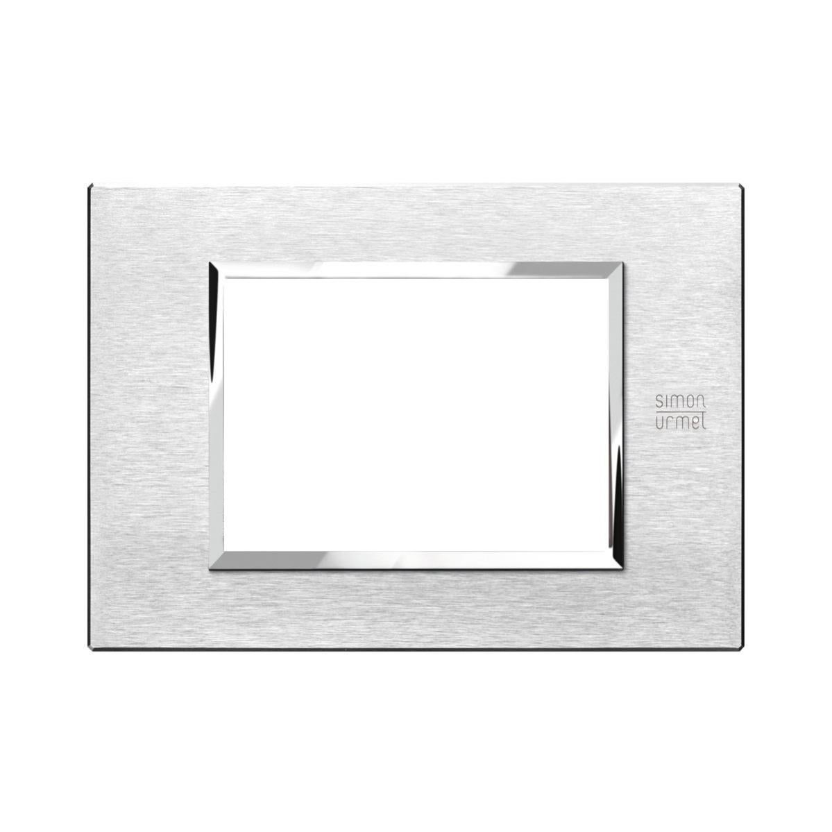 Placca SIMON URMET Nea Expì 3 moduli alluminio satinato | Leroy Merlin