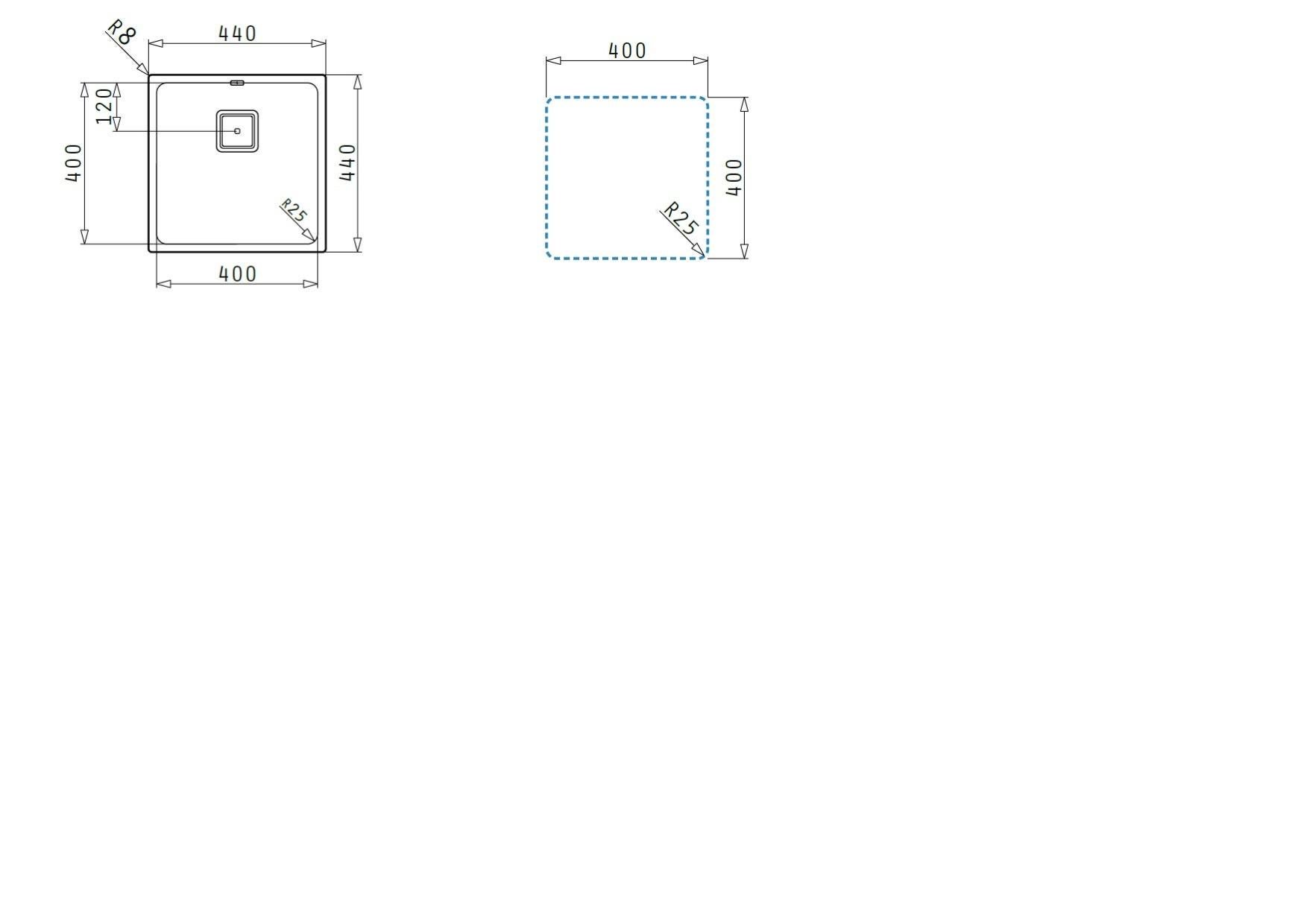 Lavello a 1 vasca da incasso PYRAMIS Lume 40 x 40 cm | Leroy Merlin