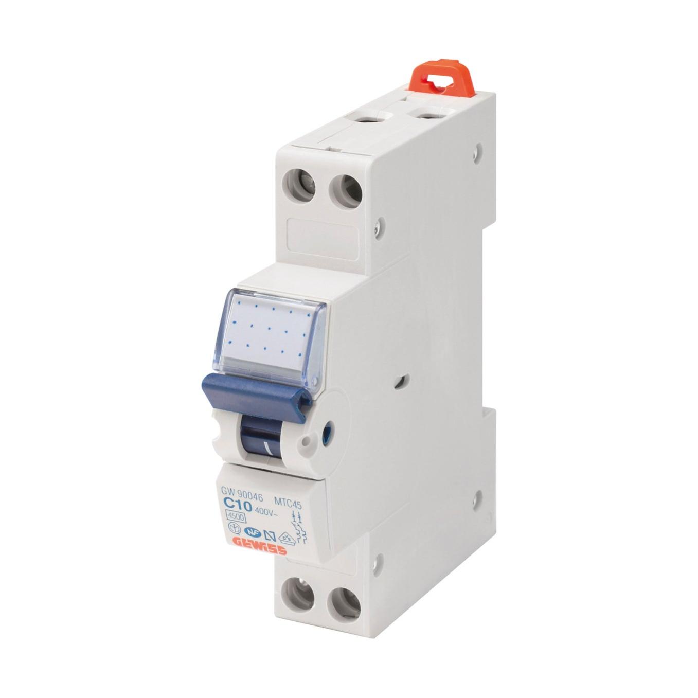 Interruttore magnetotermico GEWISS GW90046 2P 10A 4.5kA C 1 modulo 230V | Leroy Merlin