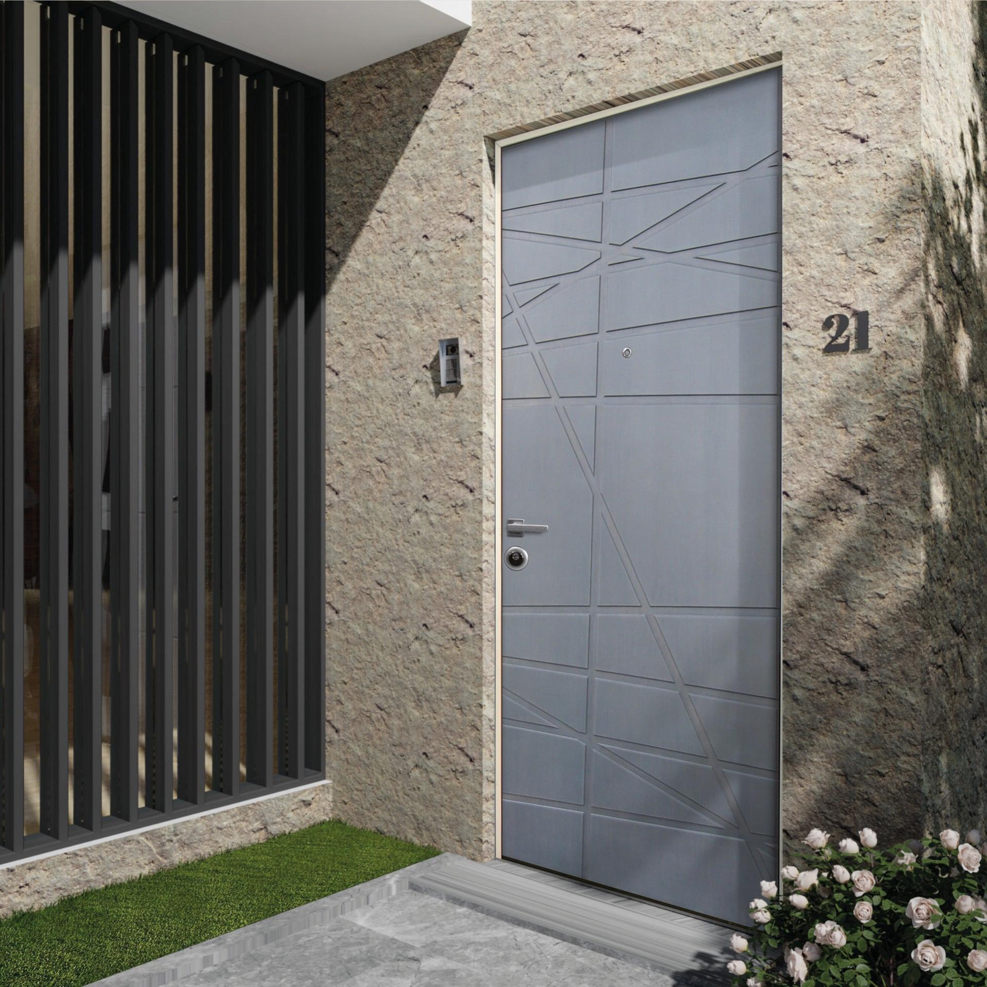 Porta blindata MASTER Invisible grigio L 90 x H 210 cm apertura destra ...