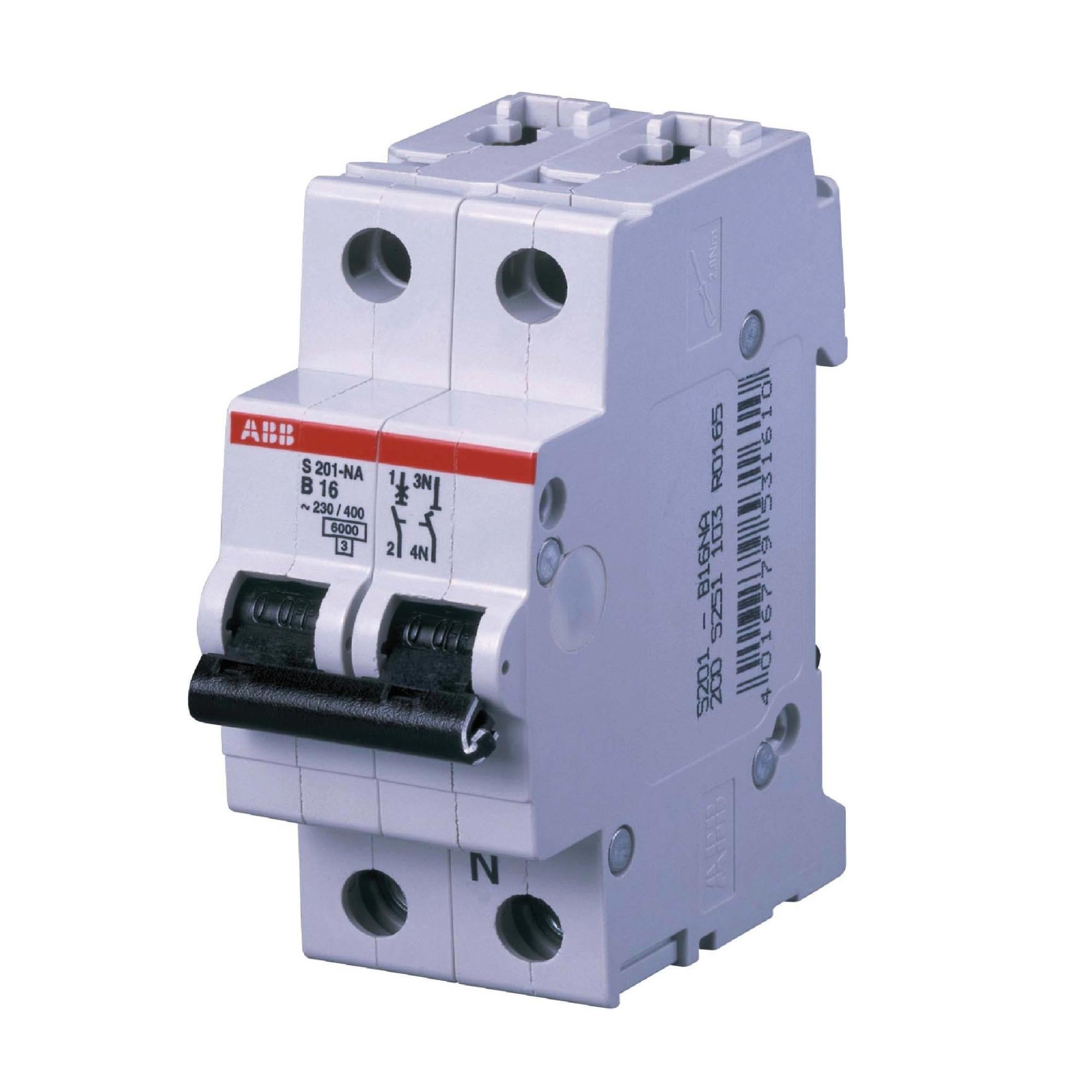 Interruttore magnetotermico ABB ELS201L-C16NA 1P +N 16A 4.5kA C 2 moduli 230V | Leroy Merlin