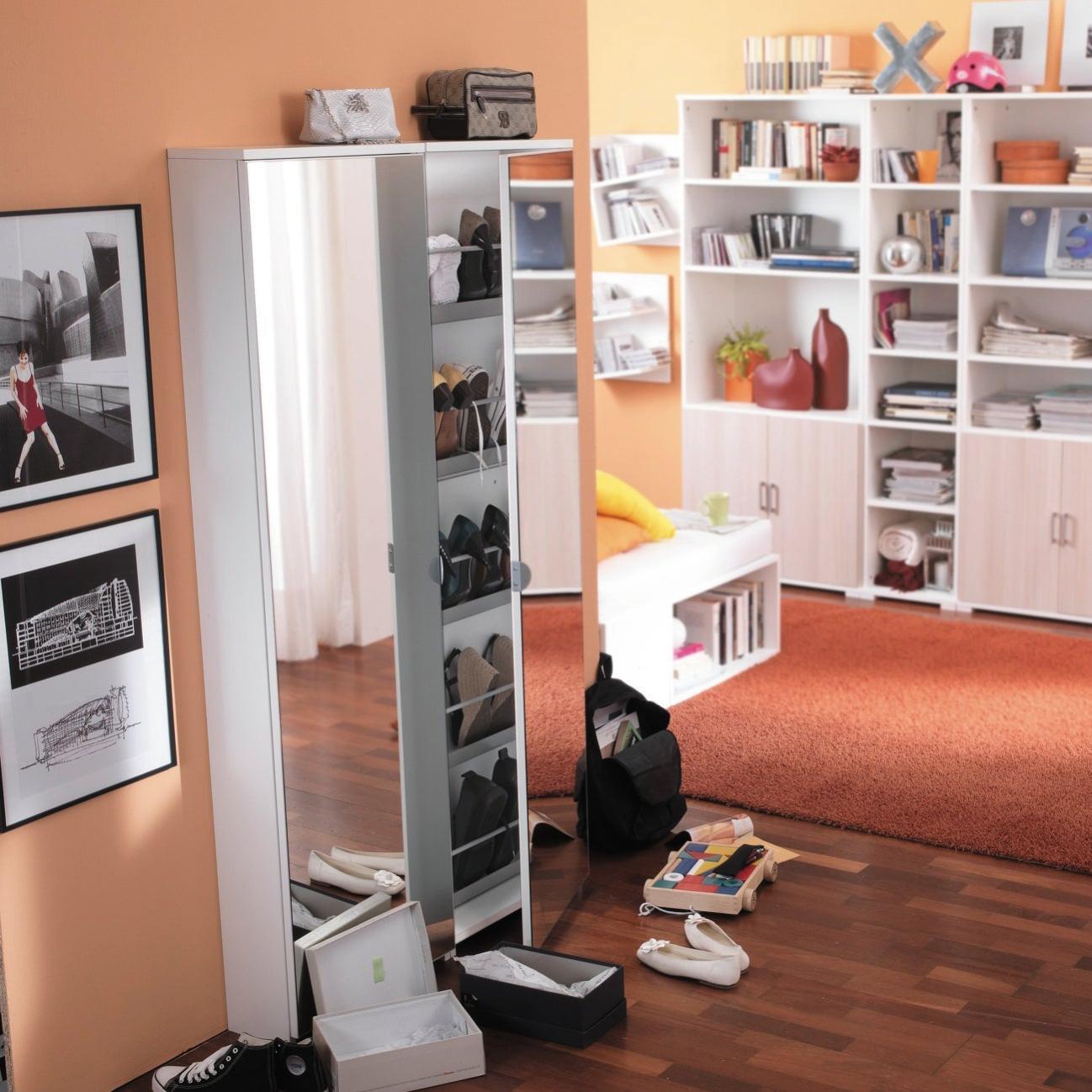 Scarpiera a specchio 1 anta L 50 x H 178 x P 18 cm bianco | Leroy Merlin