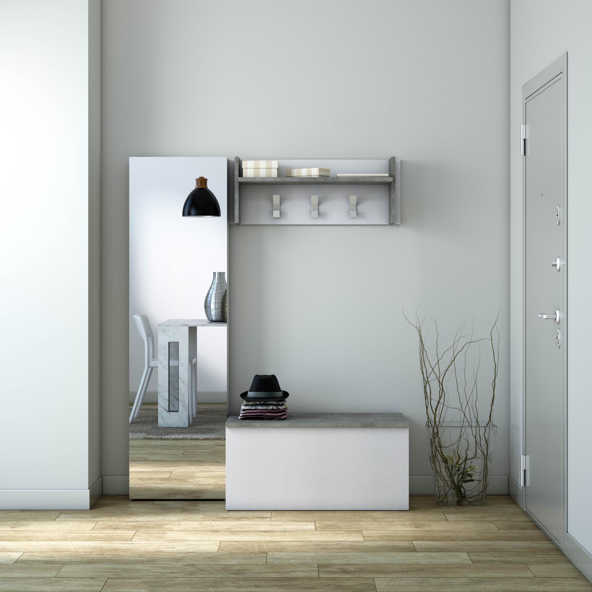 Scarpiera a specchio 1 anta L 50 x H 178 x P 18 cm bianco | Leroy Merlin