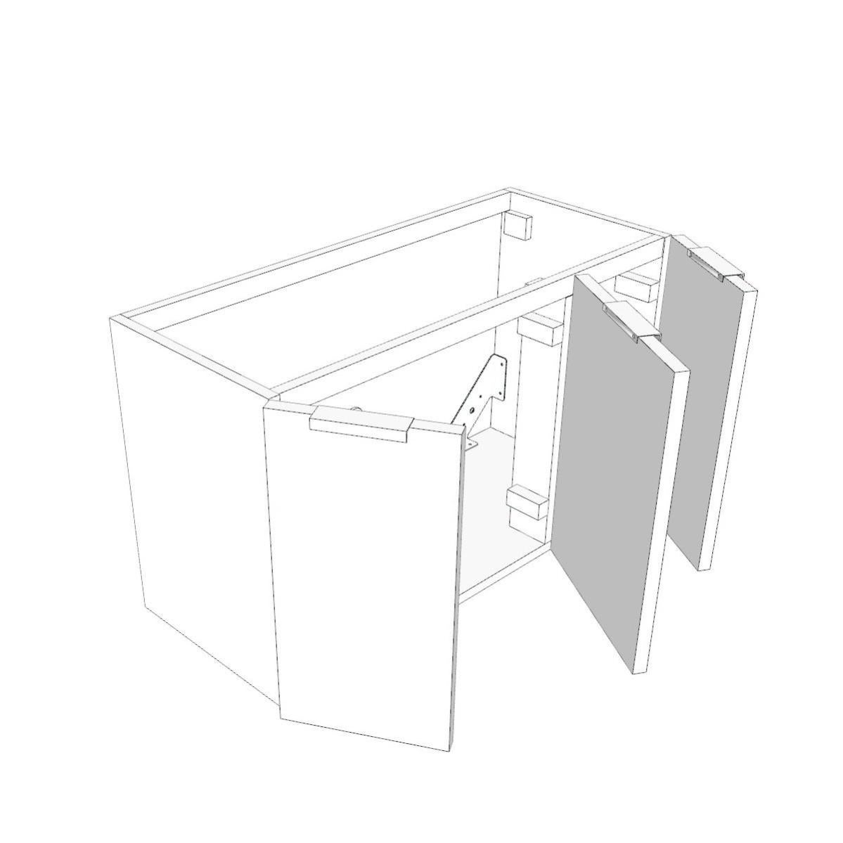 Base per mobile bagno Linea Linea C 3 ante L 85 x P 37 x H 50 cm bianco ...