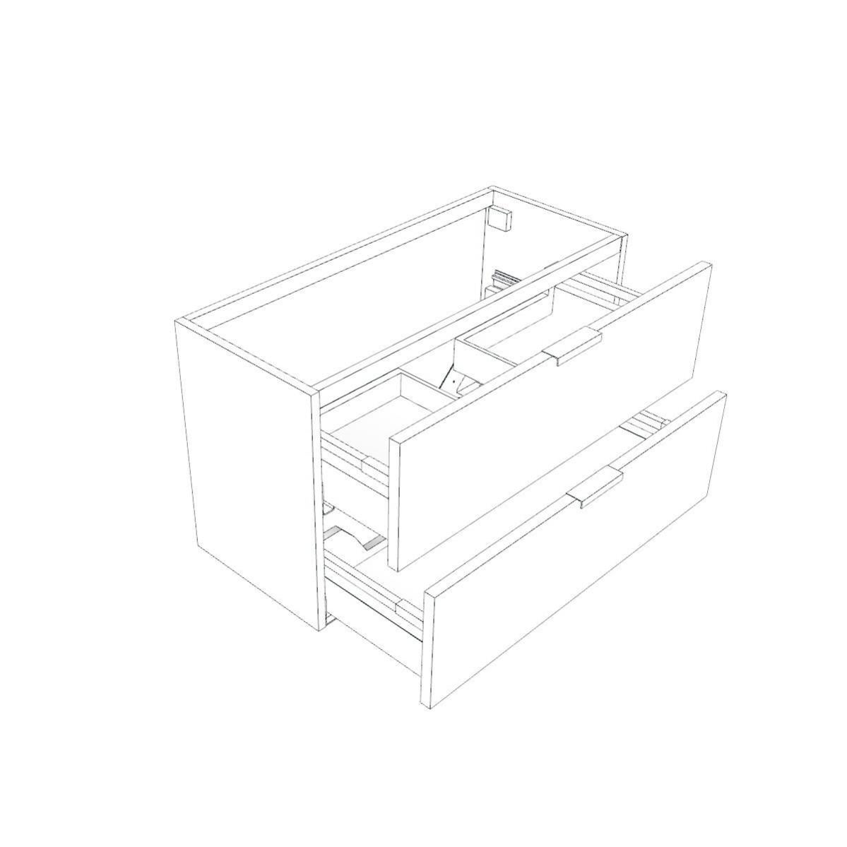Base per mobile bagno Linea LINEA 2 cassetti L 85 x P 37 x H 50 cm ...