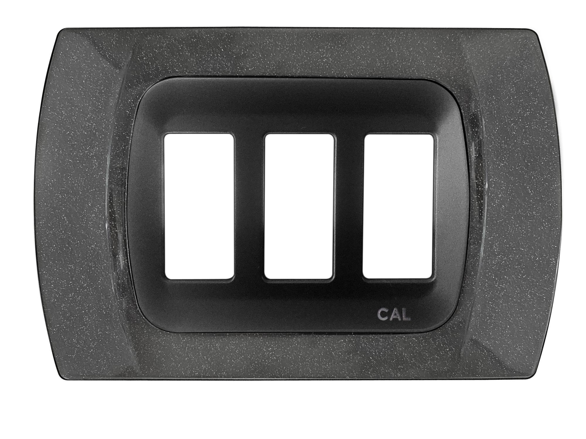 Placca CAL Magic 3 moduli antracite metallizzato | Leroy Merlin