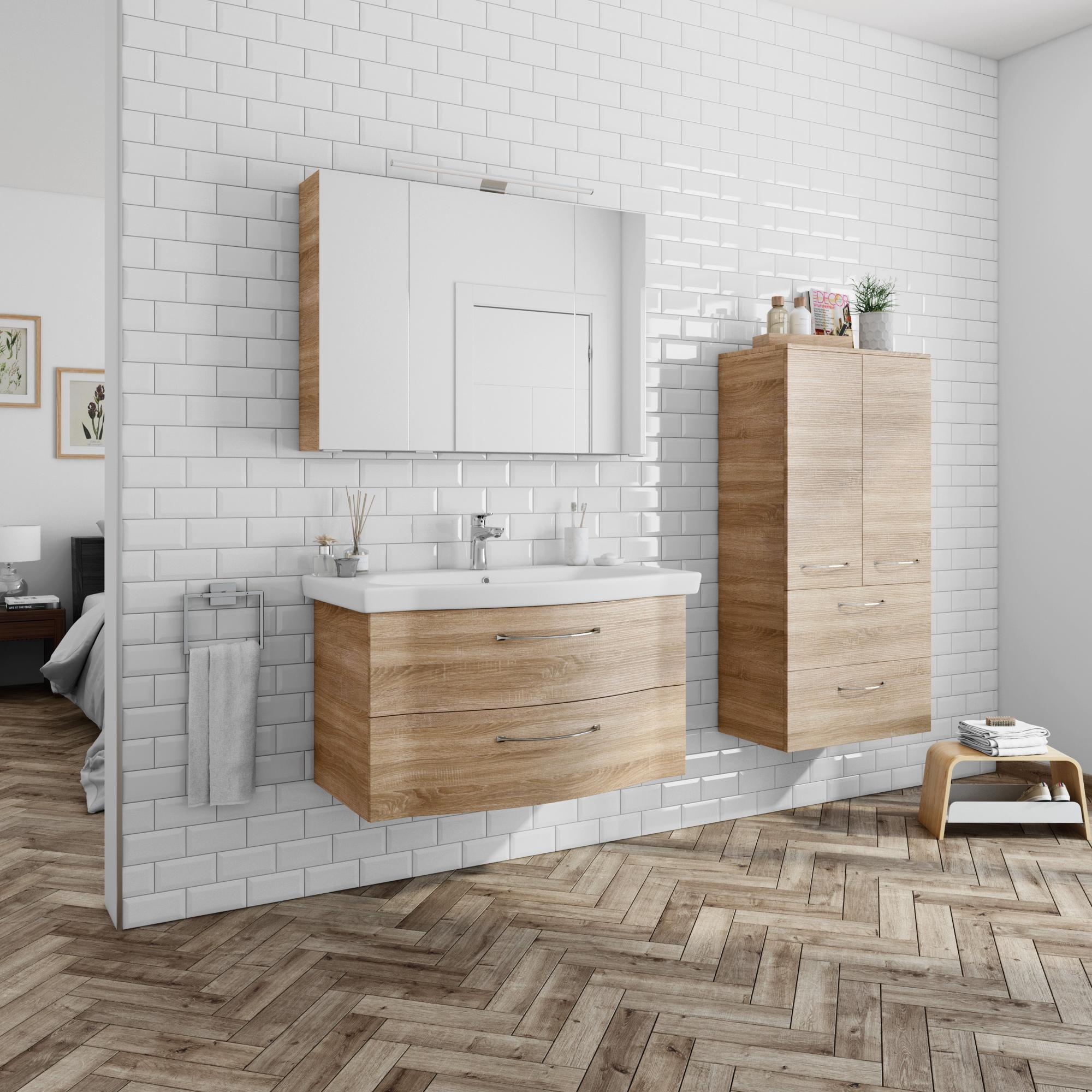 Mobile bagno Solitaire rovere castello L 97 x P 52 H 49 cm | Leroy Merlin