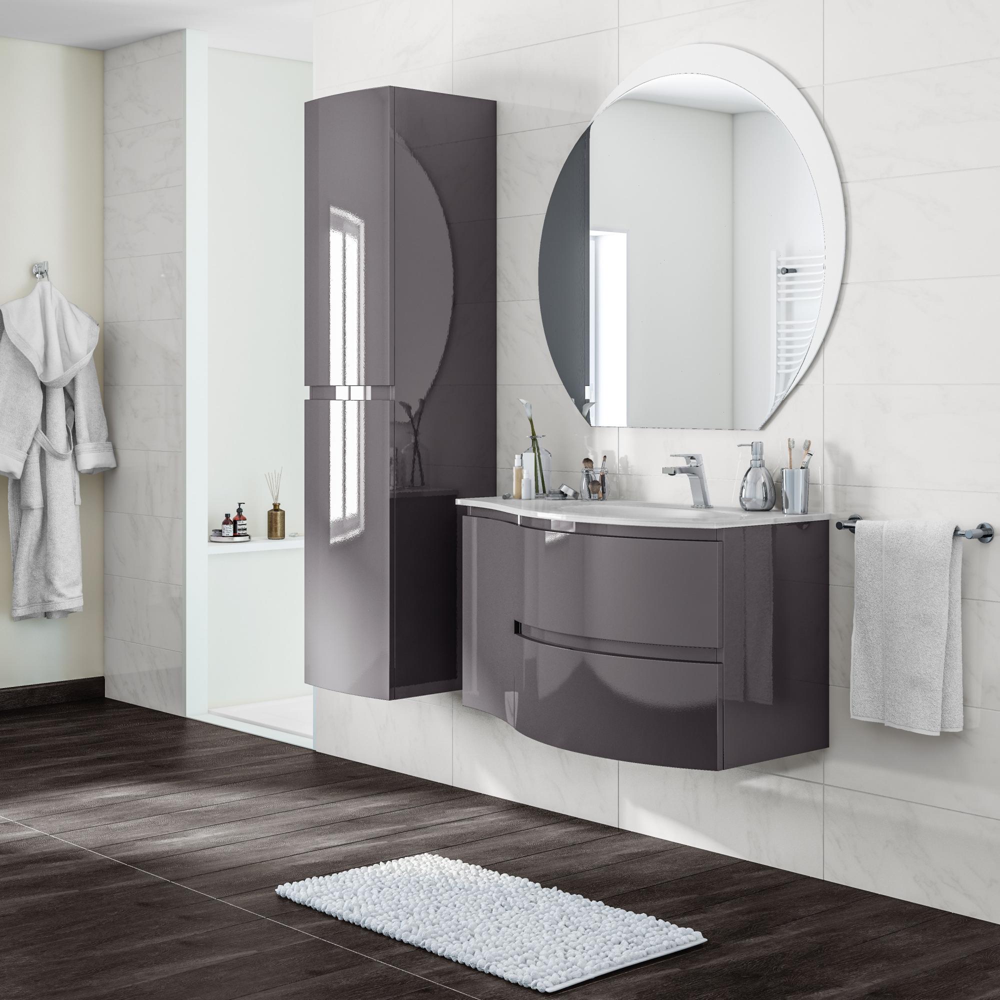 Mobile bagno Vague antracite L 104 x P 52 H 74 cm | Leroy Merlin