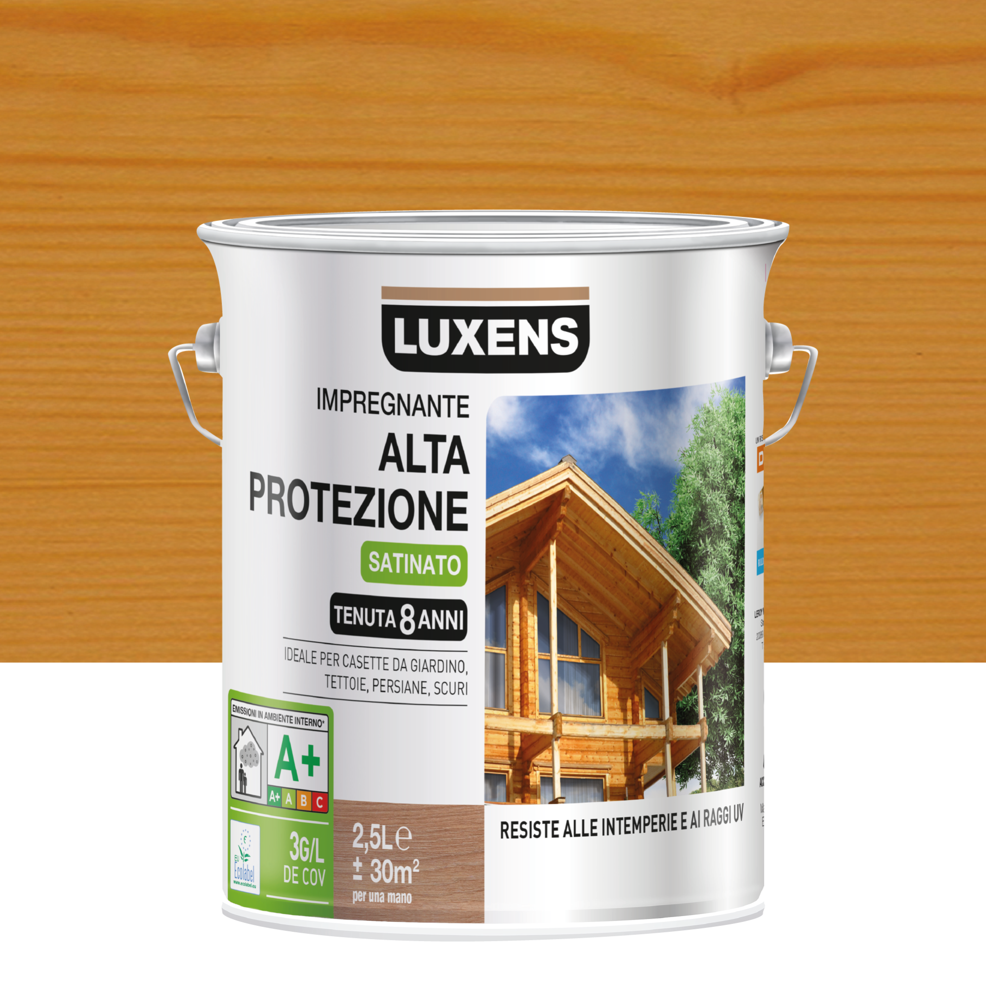 Impregnante per legno da esterno a base acqua LUXENS noce chiaro, 2.5 ...