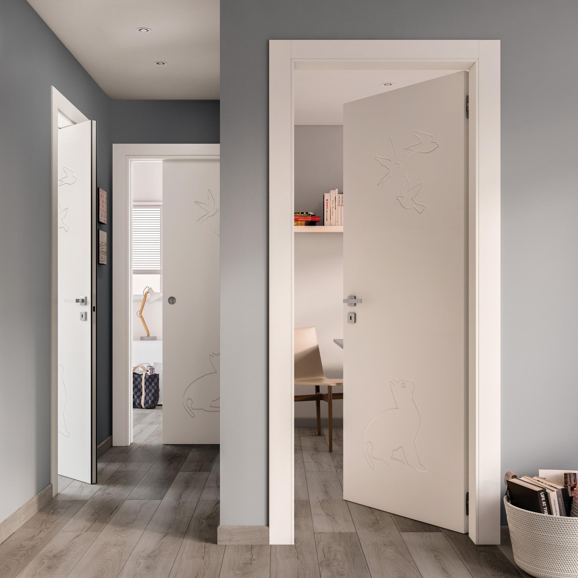 Porta battente Catbird avorio L 80 x H 210 cm spingere a destra | Leroy ...