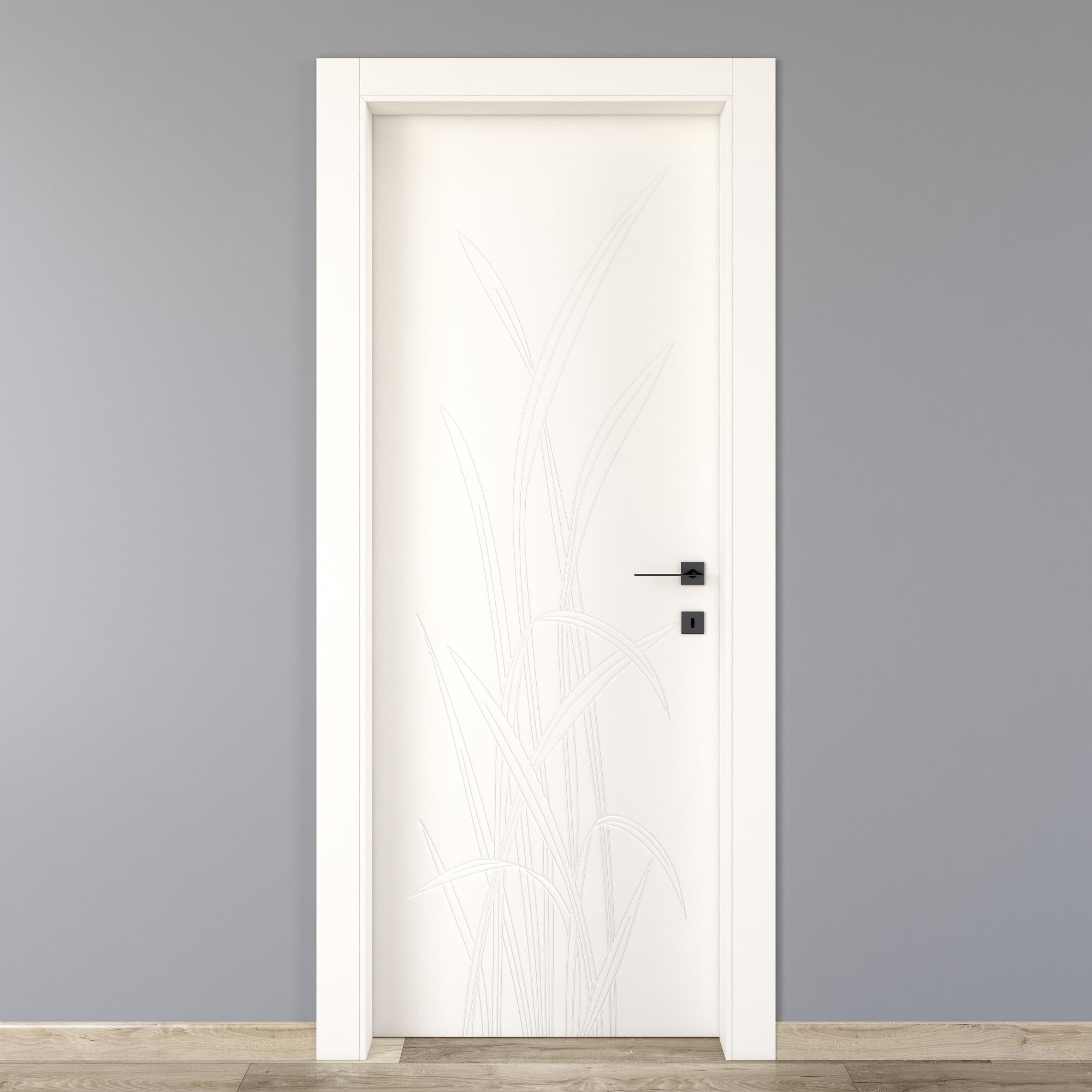 Porta battente Blades White bianco L 80 x H 210 cm spingere a sinistra ...