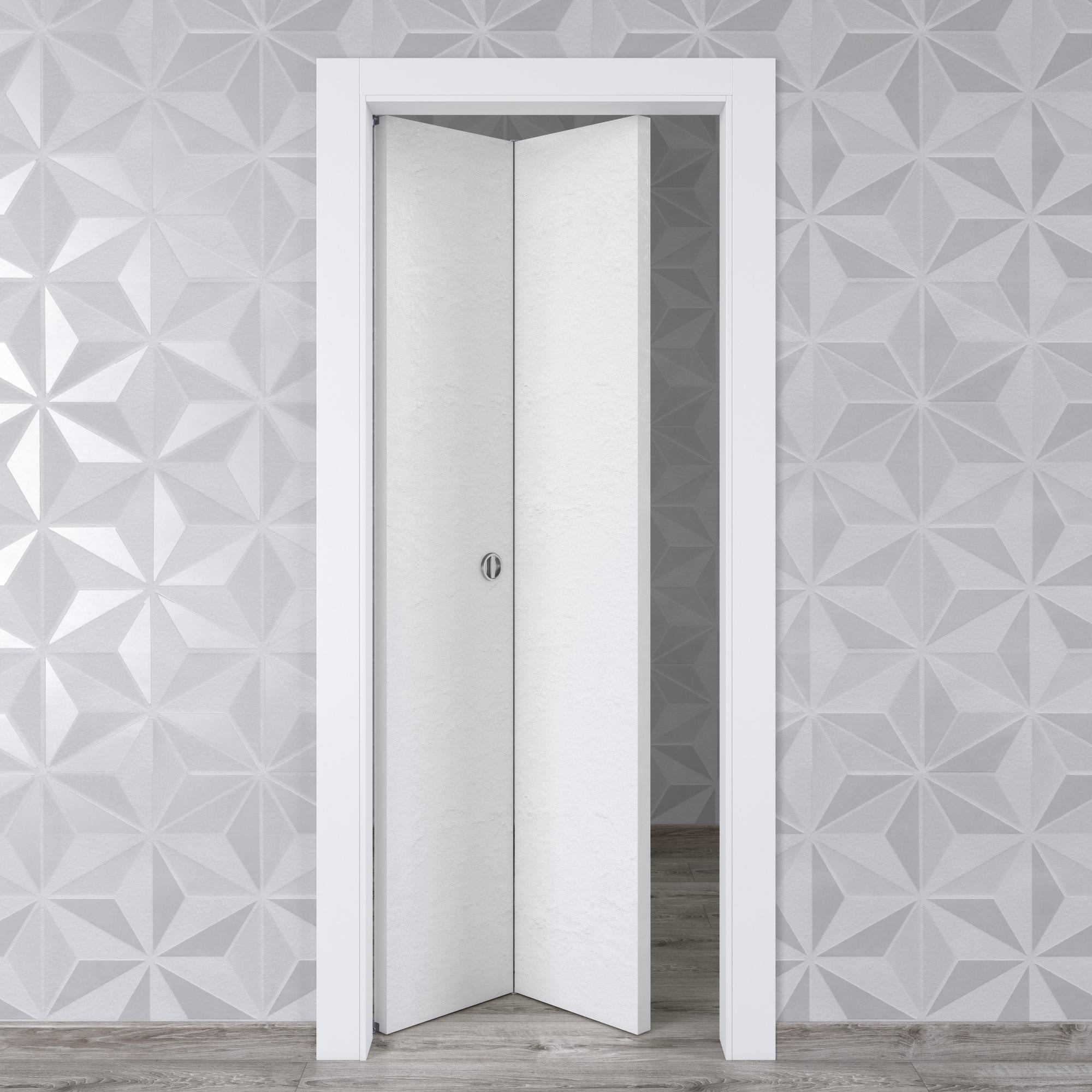 Porta pieghevole a libro simmetrica Hunk Cemento bianco L 70 x H 210 cm ...