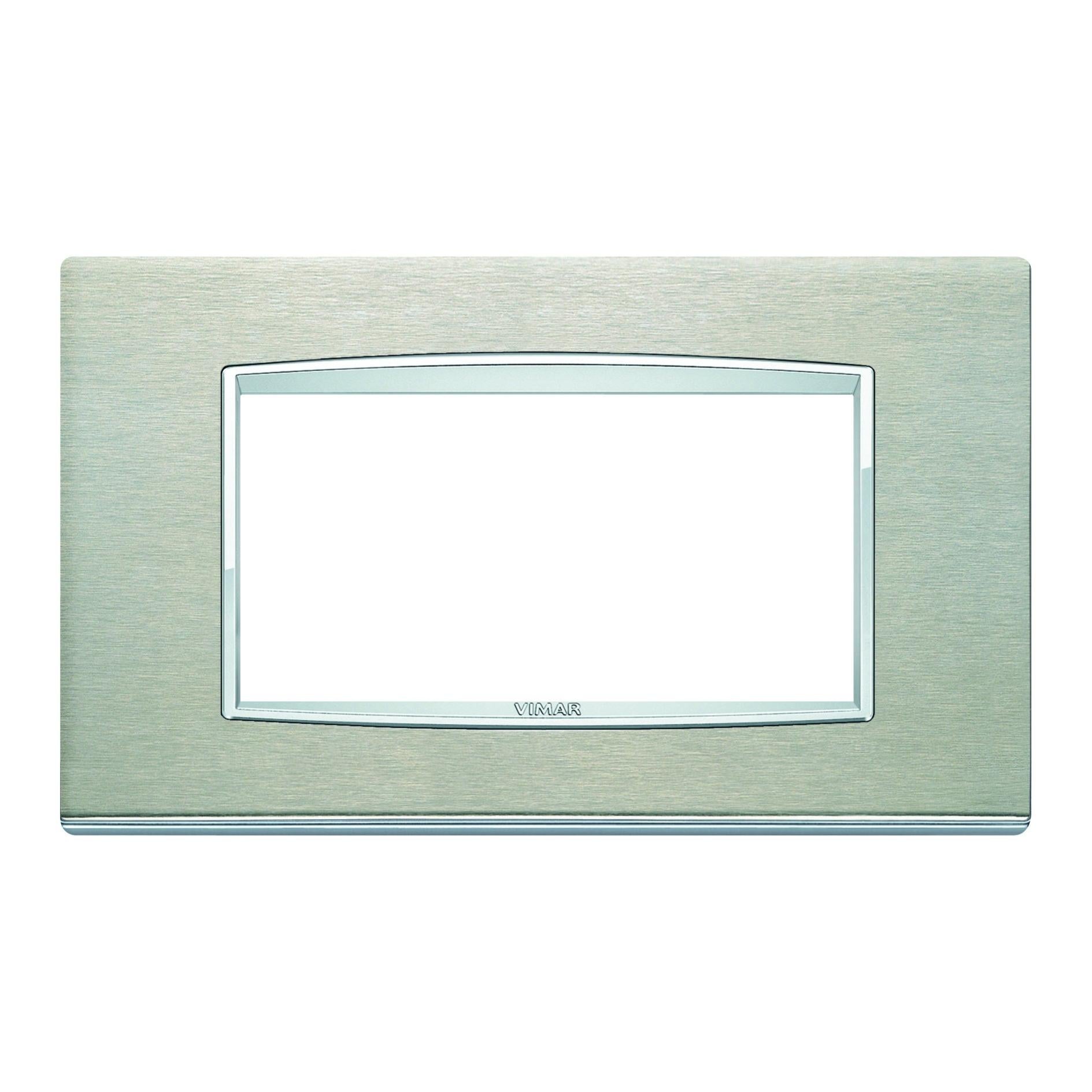 Placca VIMAR Eikon 4 moduli inox naturale spazzolato | Leroy Merlin
