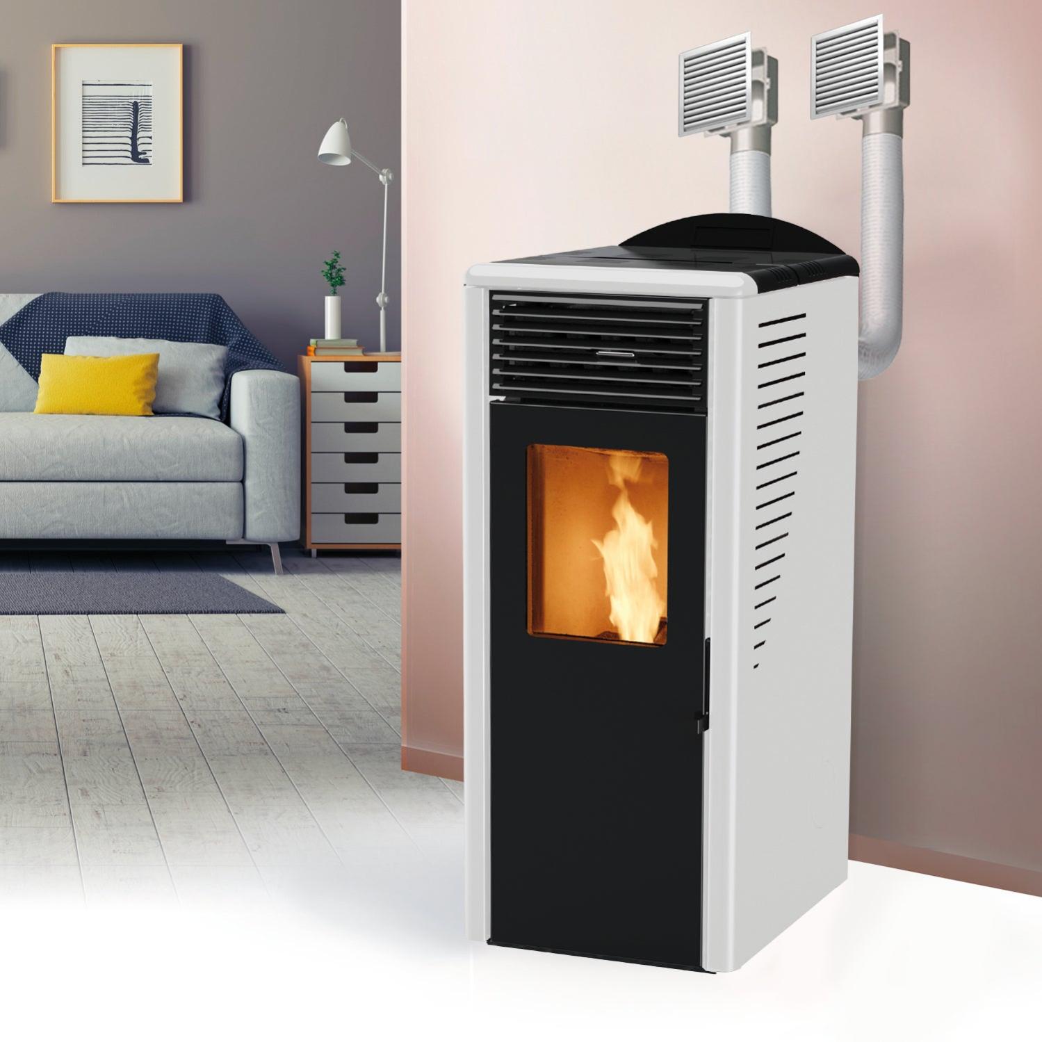 Stufa a pellet canalizzata Fusion 12 kW bianco | Leroy Merlin