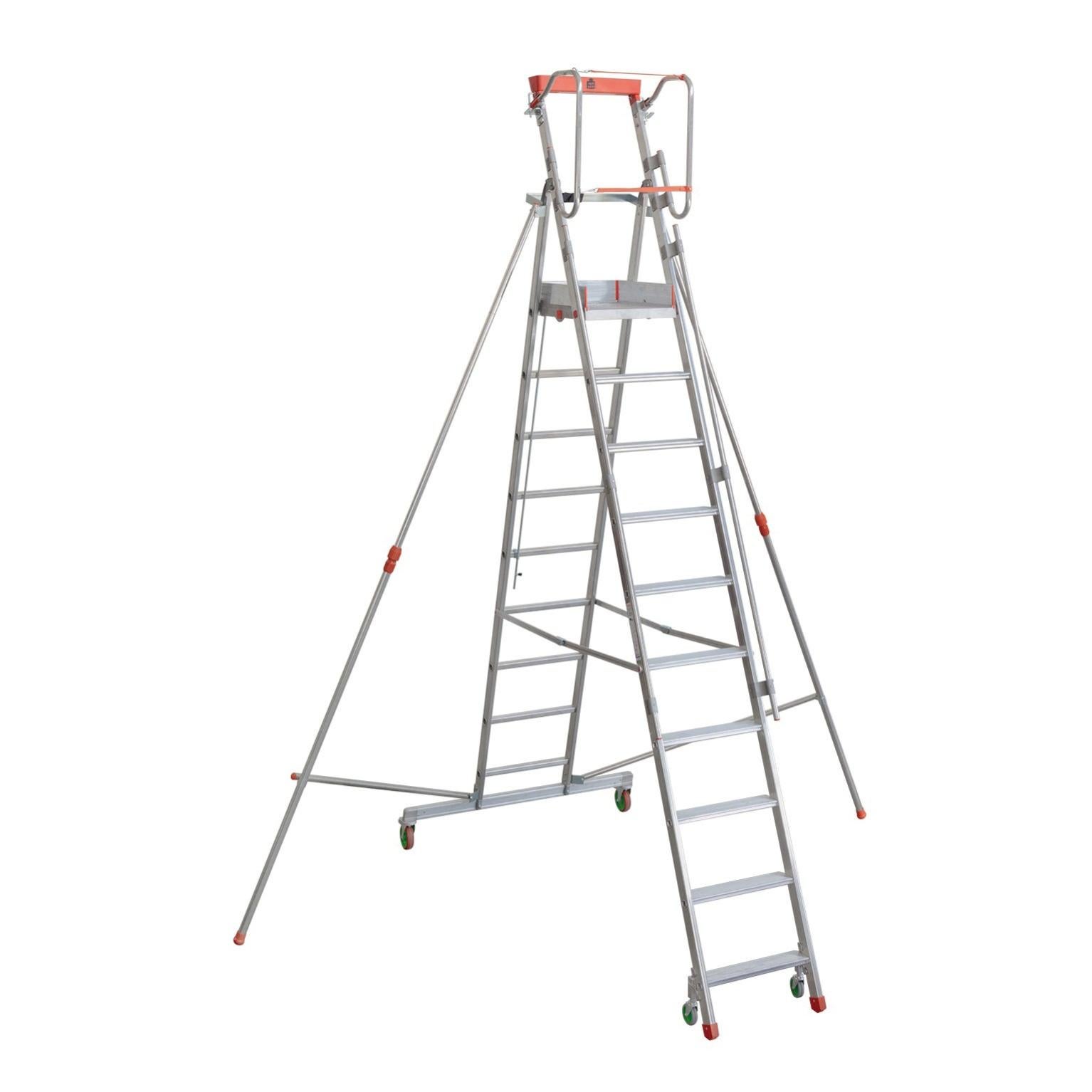 Scala a castello FACAL Casta in alluminio 10 gradini per lavori fino a ...