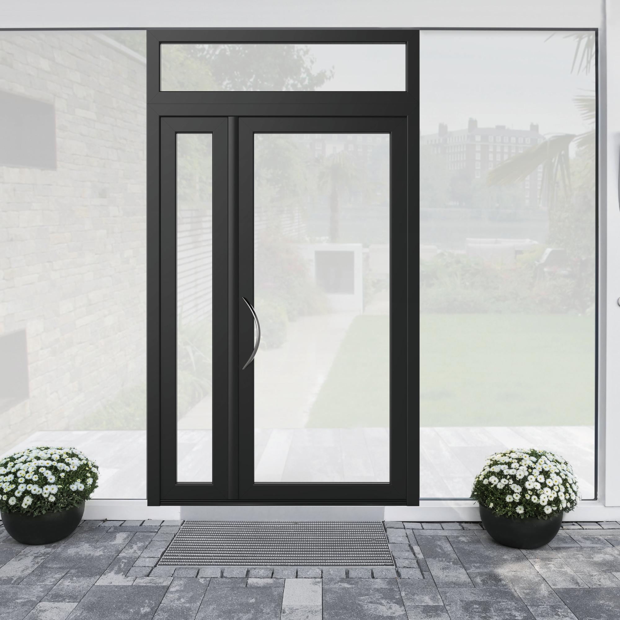 Portoncino d'ingresso Condo20 nero L 90 x H 210 cm apertura destra ...