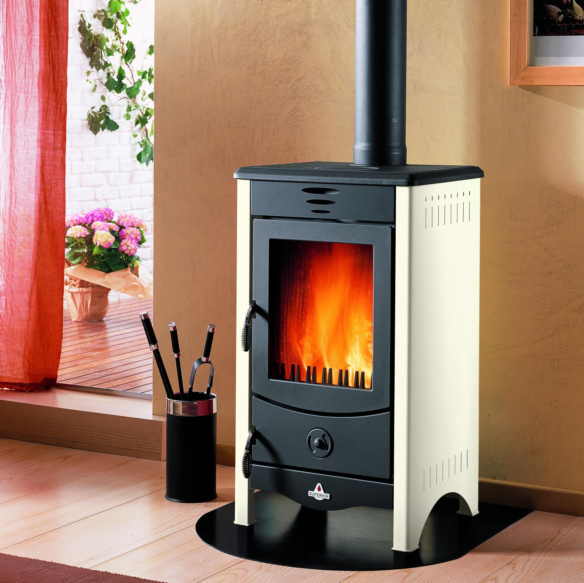 Stufa a legna SUPERIOR Sandra 8 kW bianco | Leroy Merlin