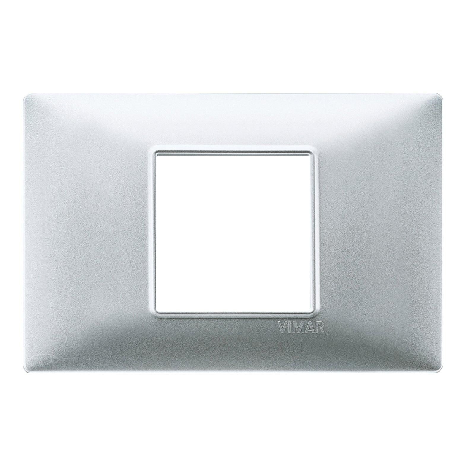Placca VIMAR Plana 2 moduli argento opaco | Leroy Merlin