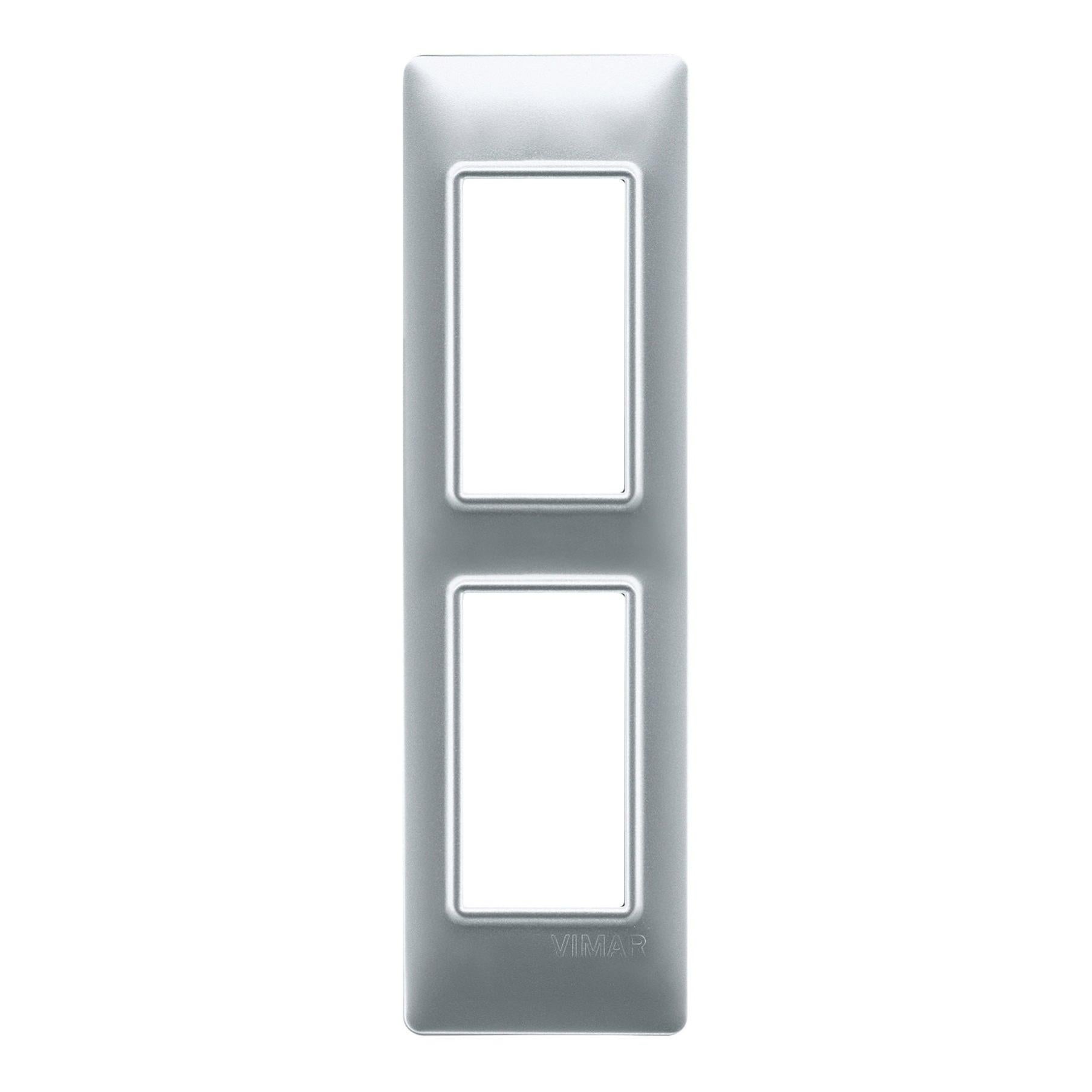 Placca VIMAR Plana 2 moduli argento opaco | Leroy Merlin
