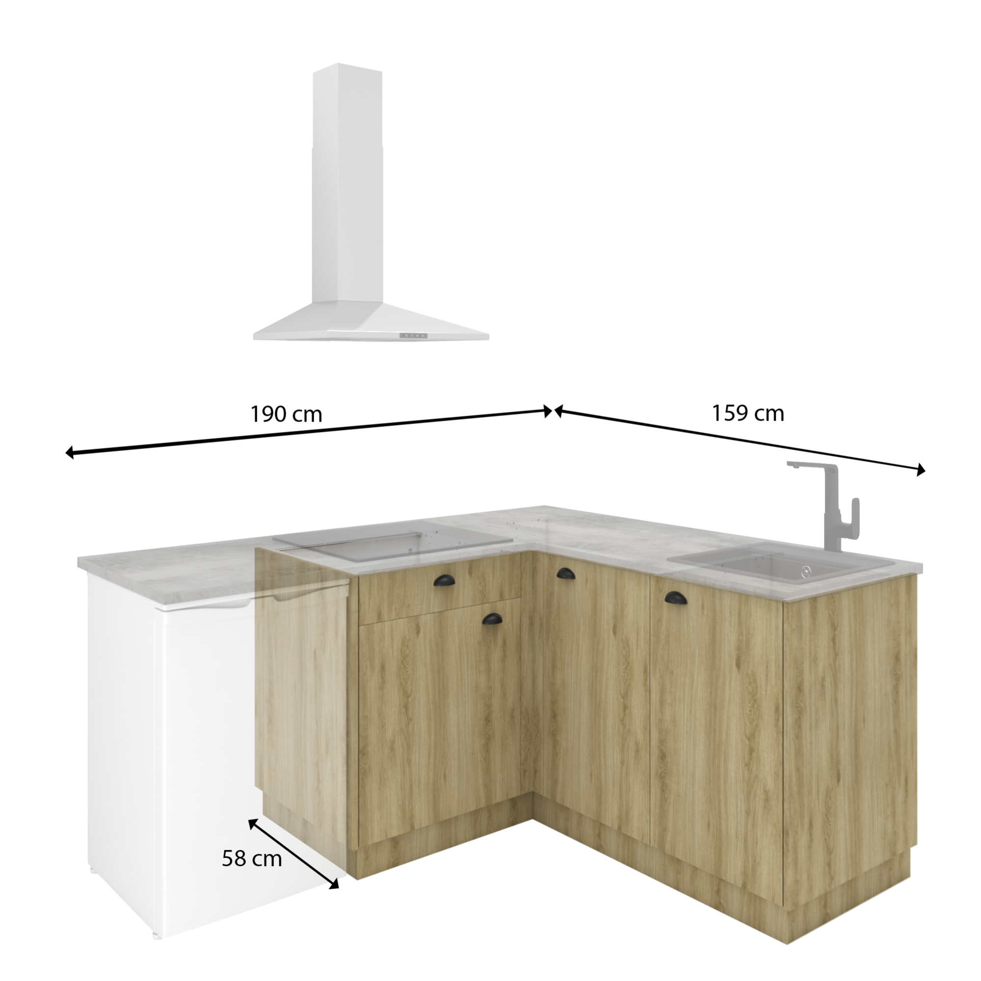 Scocca per base cucina DELINIA ID L 45 x H 76.8 x Sp 58 cm bianco ...