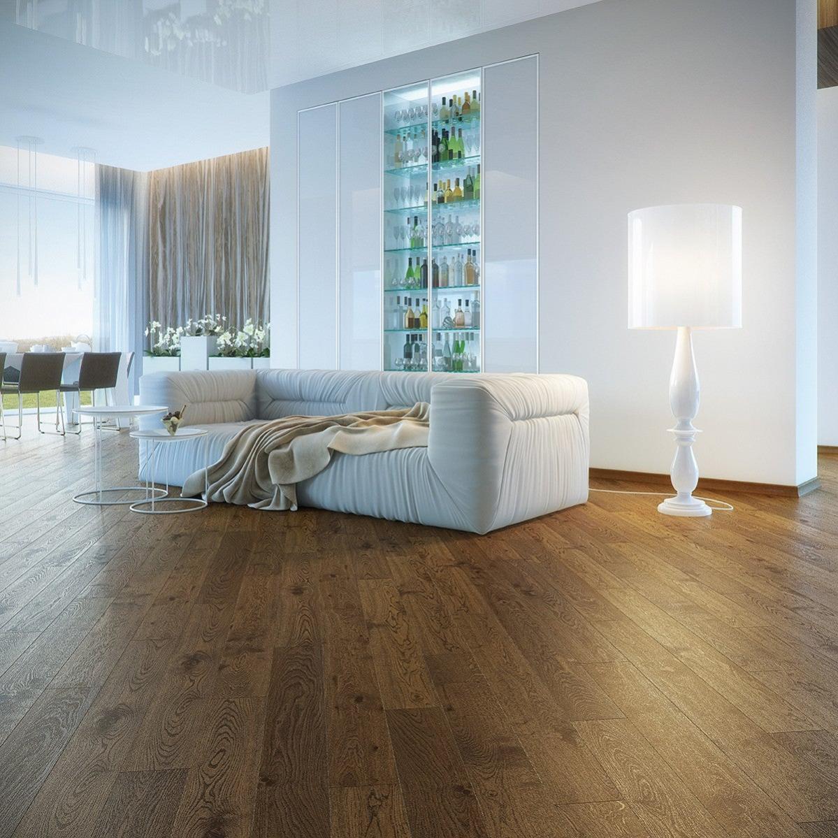 Parquet legno rovere marrone Rustic vetrificato sp. 14 mm. Forte M ...