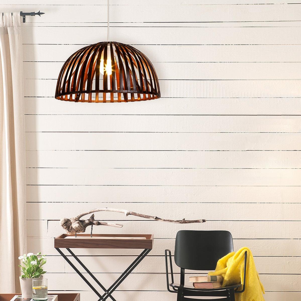 Lampadario Boho Hanoi marrone in bambù, D. 40 cm, LUSSIOL | Leroy Merlin