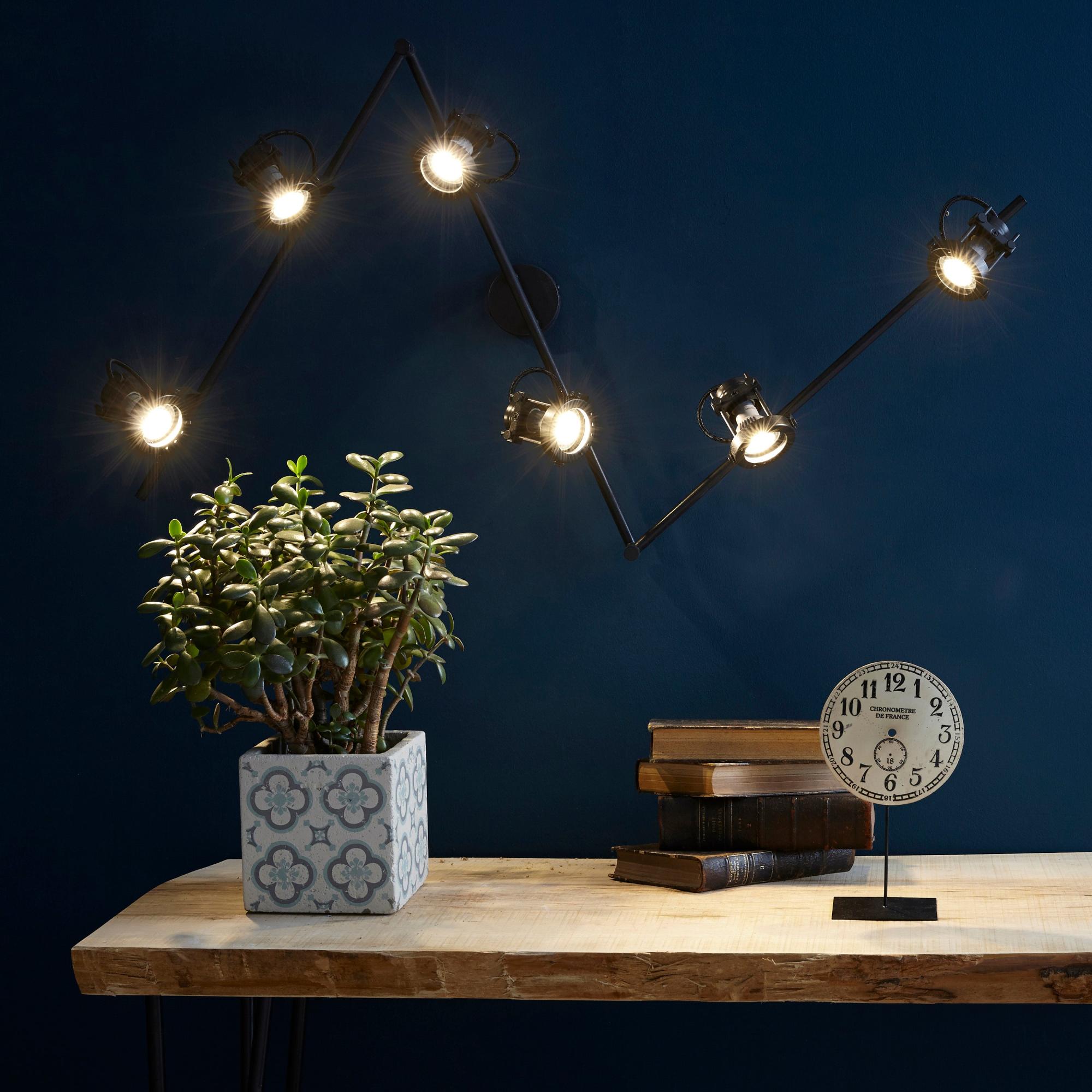Faretto decorativo senza fonte luminosa 6 luci Technic nero GU10 42W ...