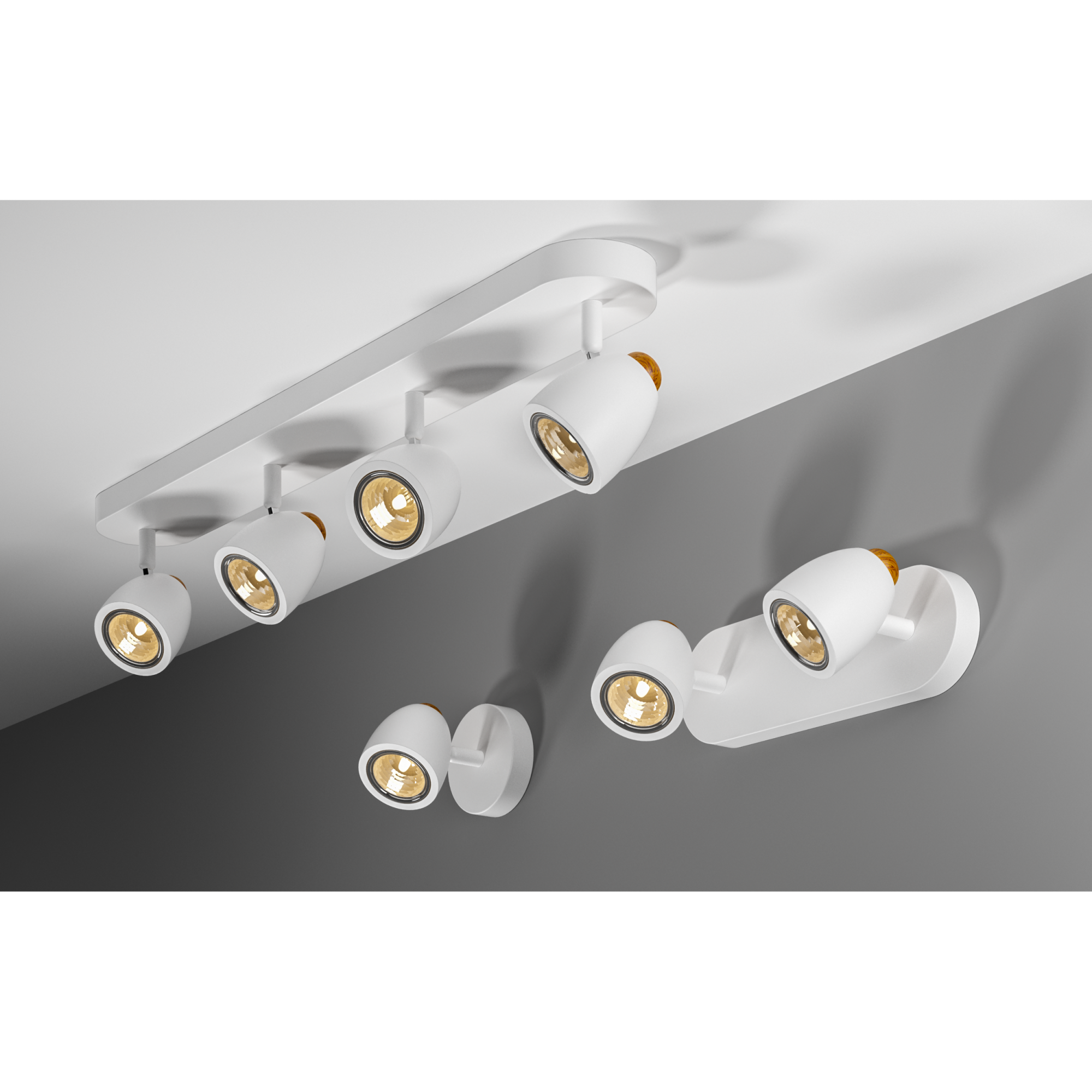 Faretto Nordic bianco, marrone in metallo GU10 42W INSPIRE | Leroy Merlin