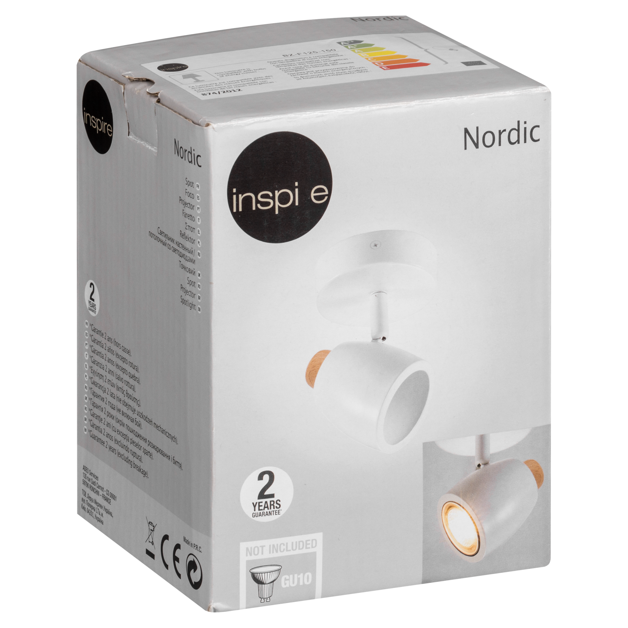 Faretto Nordic bianco, marrone in metallo GU10 42W INSPIRE | Leroy Merlin