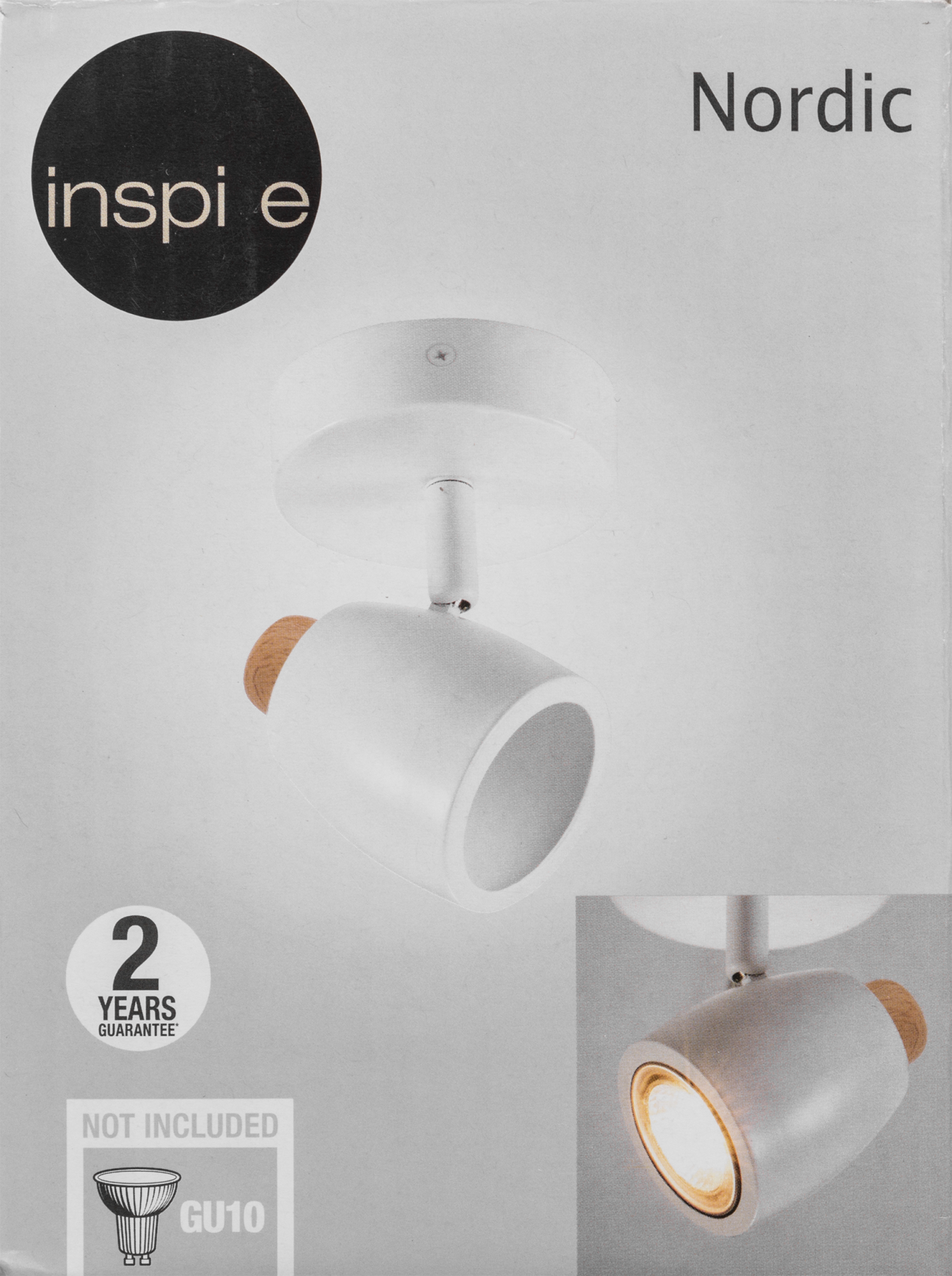 Faretto Nordic bianco, marrone in metallo GU10 42W INSPIRE | Leroy Merlin
