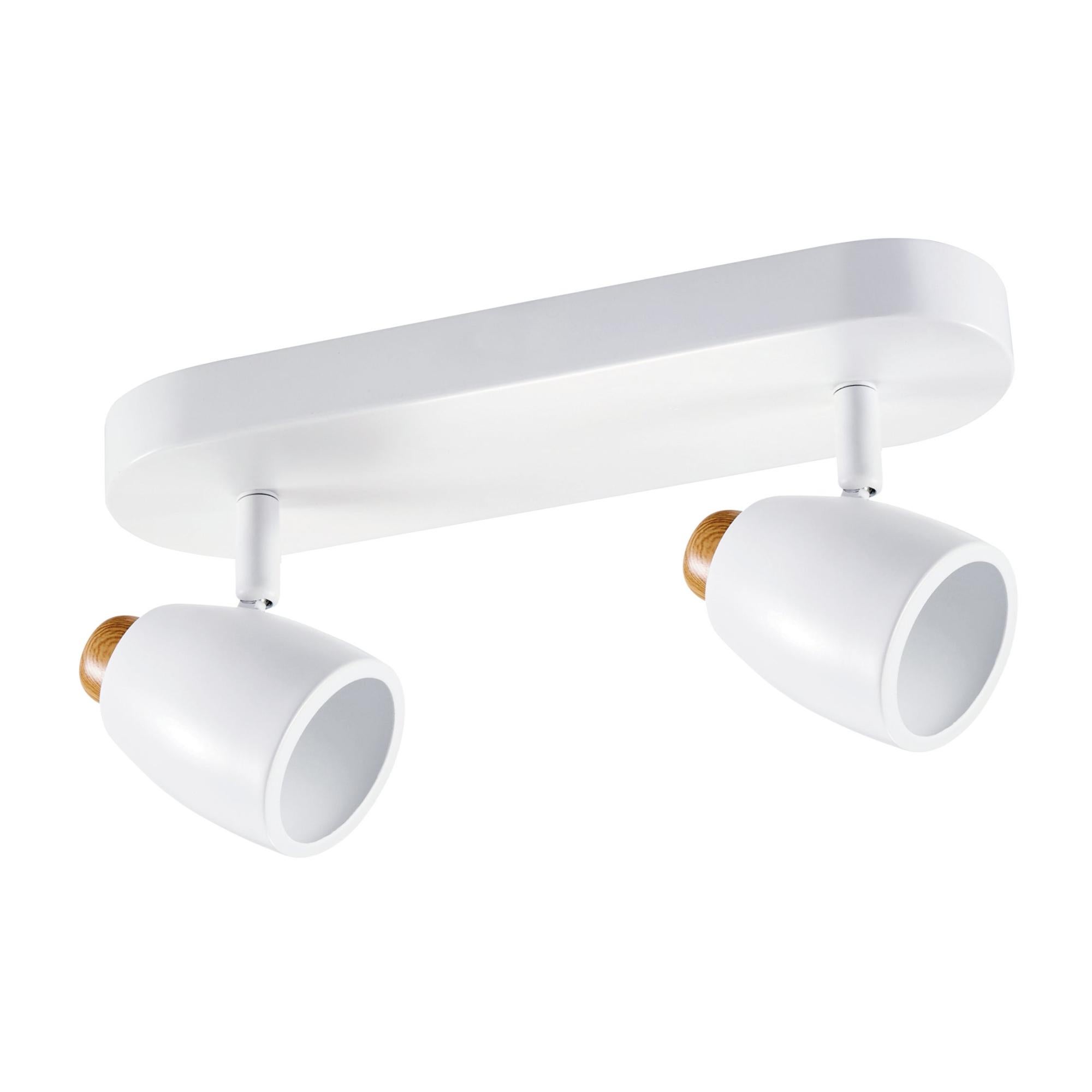 Barra di faretti 2 luci Nordic bianco, marrone in metallo GU10 42W ...