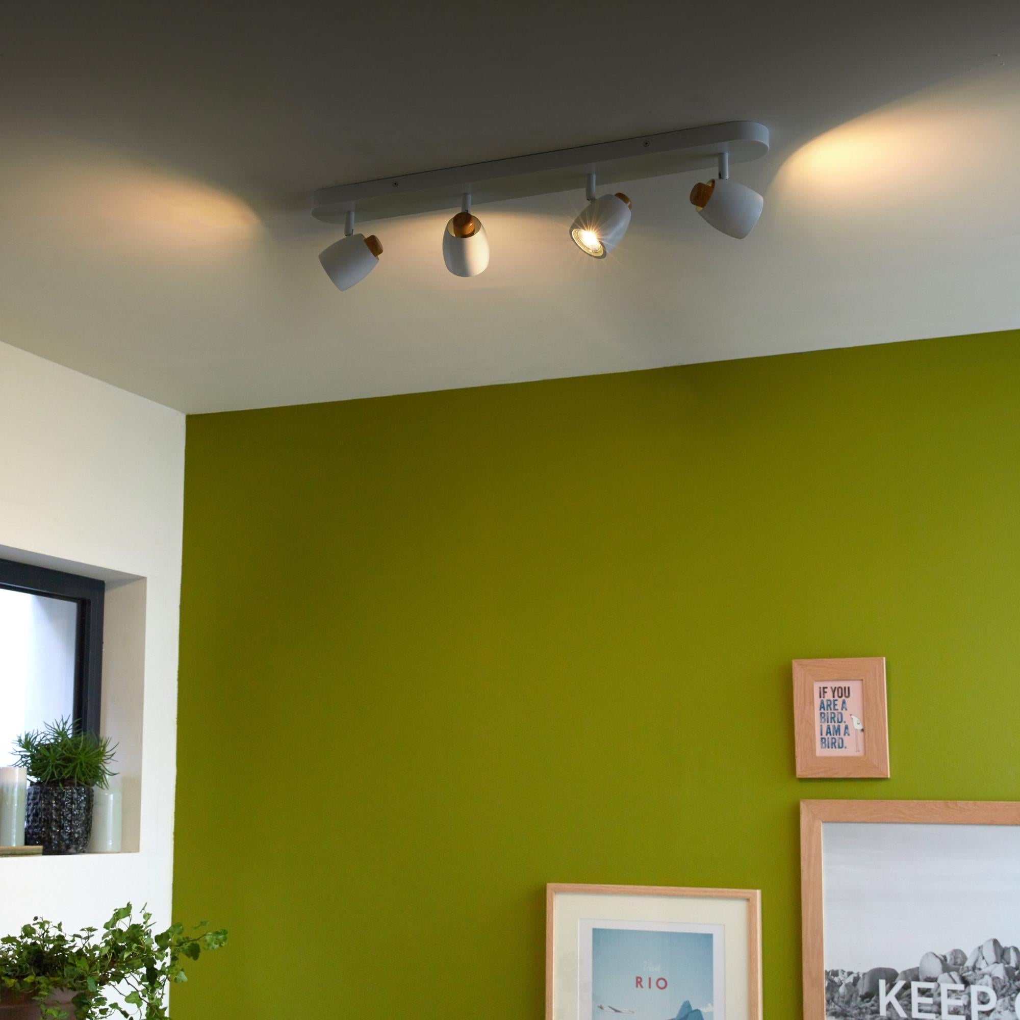 Faretto decorativo senza fonte luminosa 4 luci Nordic bianco, marrone ...