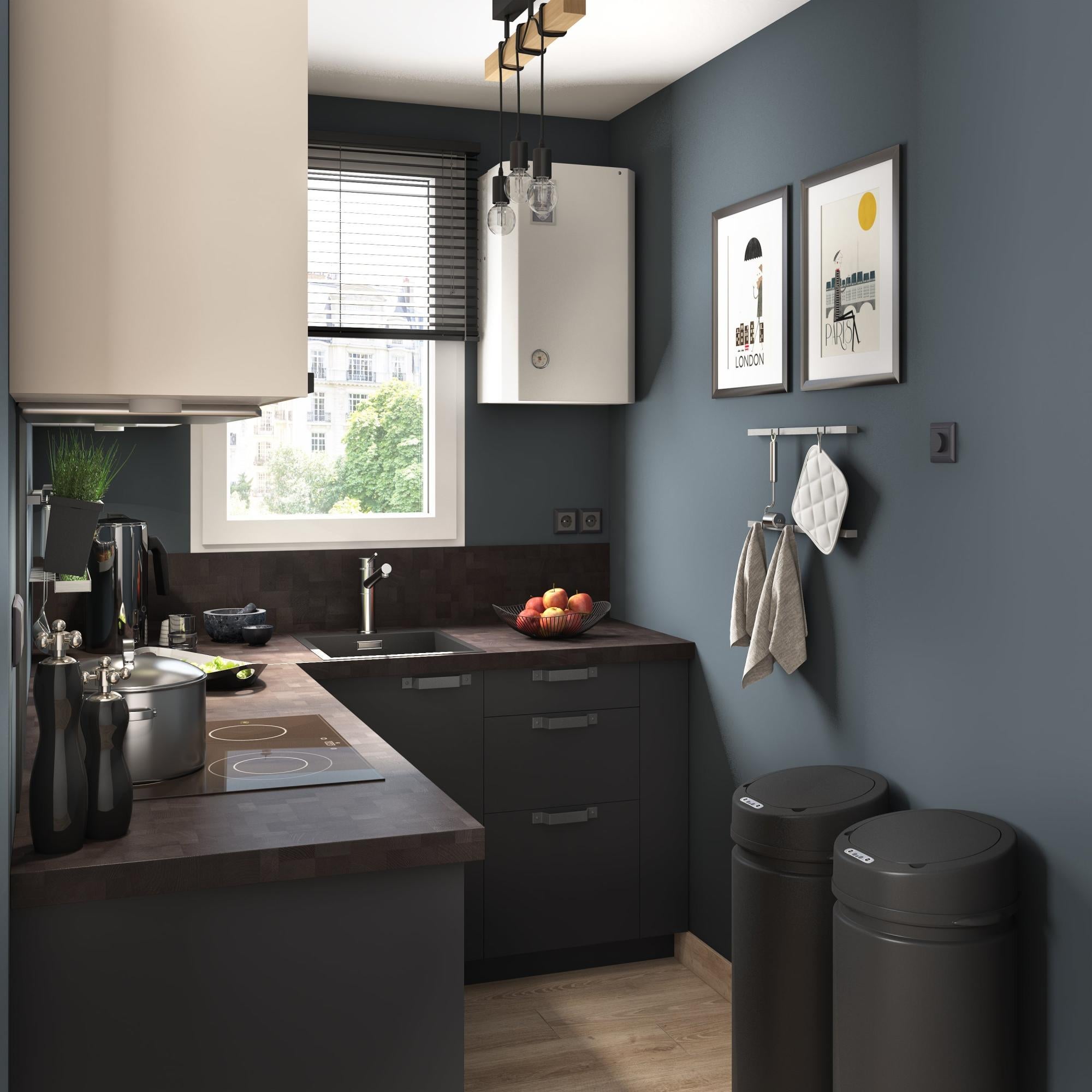 Anta per scocca cucina DELINIA ID Soho 59.7 x 76.8 x 76.5 cm nero ...