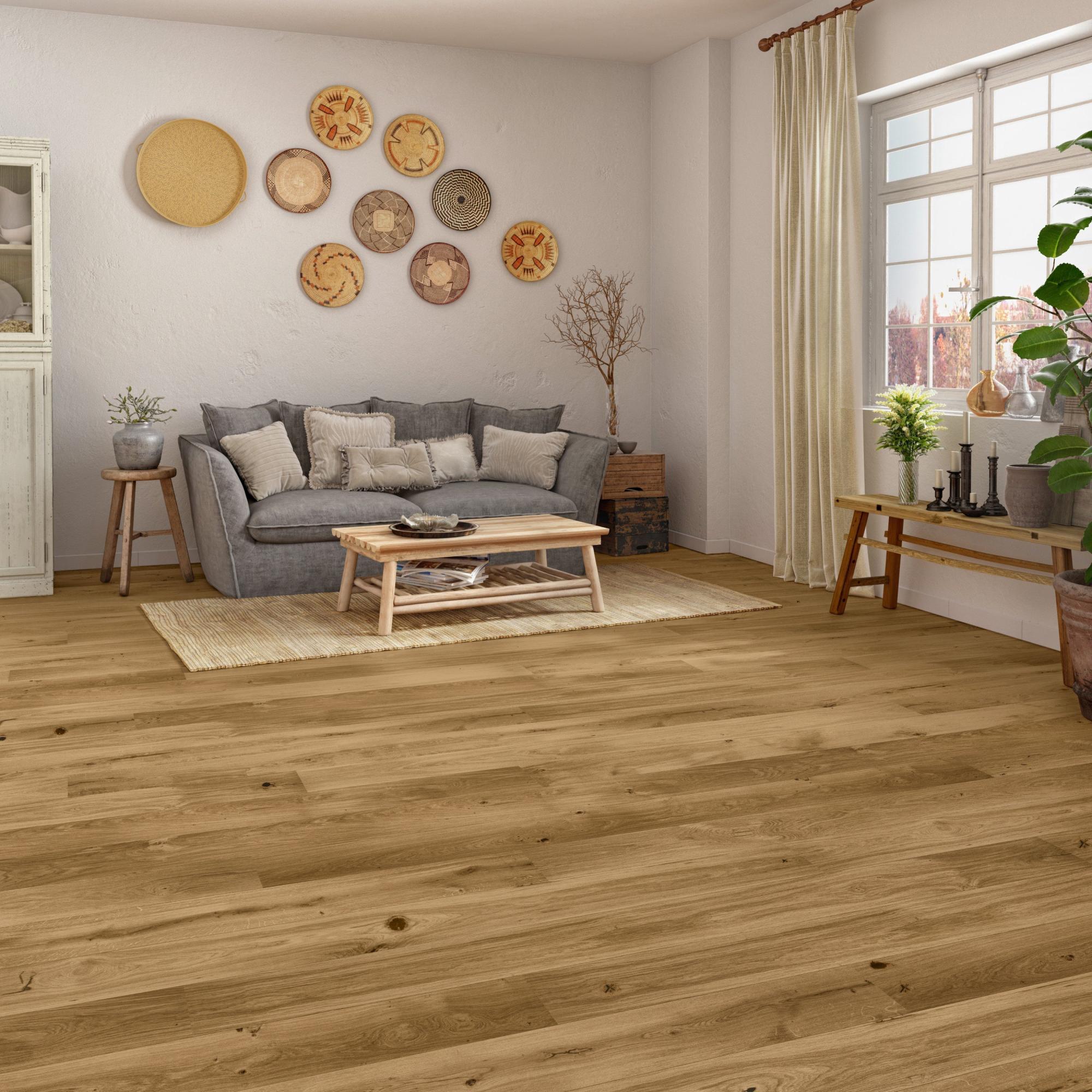 Parquet legno rovere miele Family oliato sp. 14 mm. Intenso XL | Leroy ...