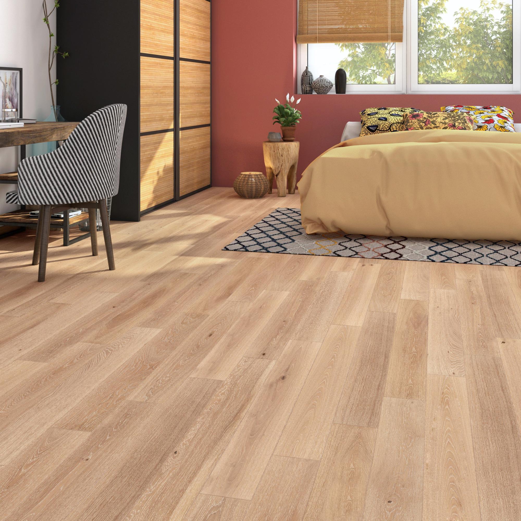 Parquet multistrato rovere rovere decapato bianco Family vetrificato sp ...