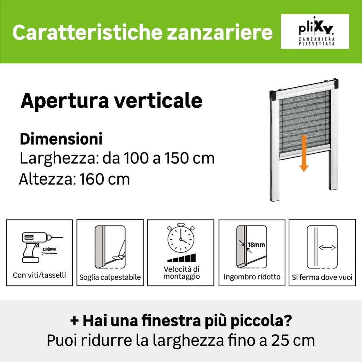 Zanzariera avvolgibile MEDAL plissettata Plixy per finestra L 100 x H ...