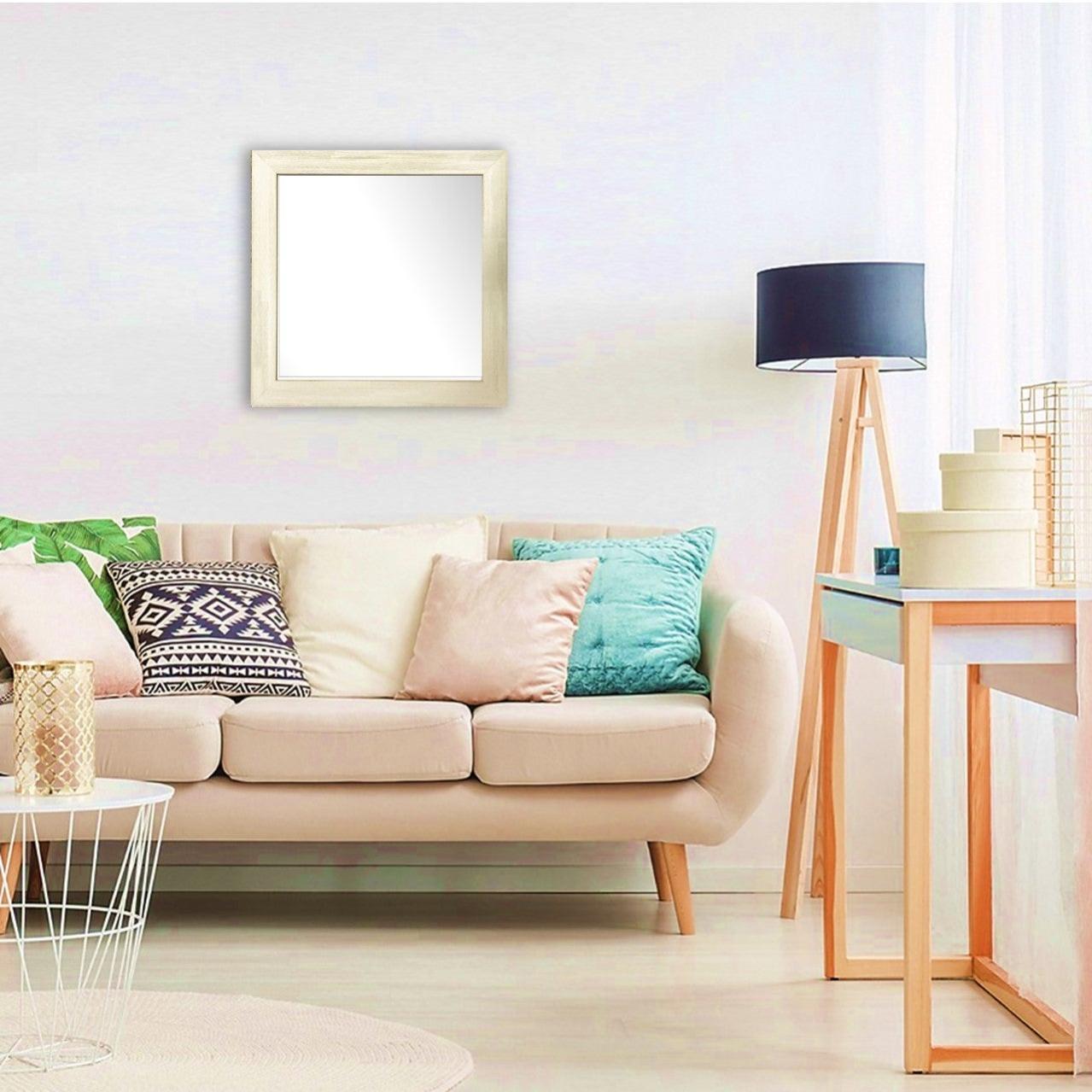 Specchio con cornice da parete quadrato Kate bianco 50 x 50 cm | Leroy ...