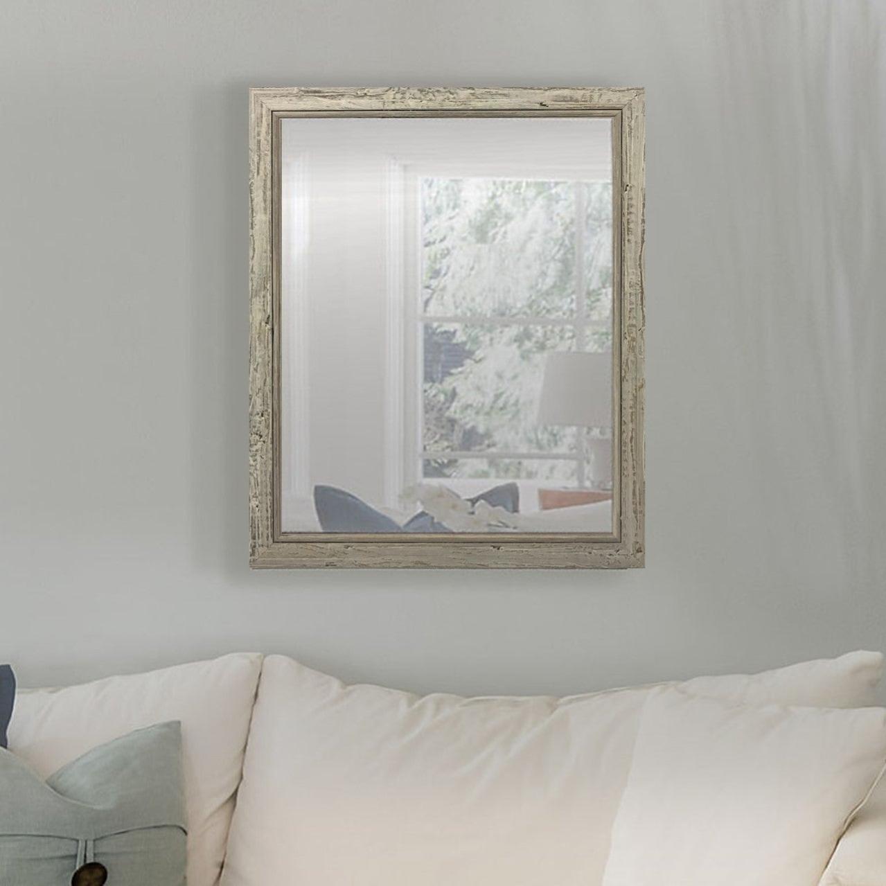 Specchio con cornice da parete rettangolare Coral bianco 50 x 70 cm ...