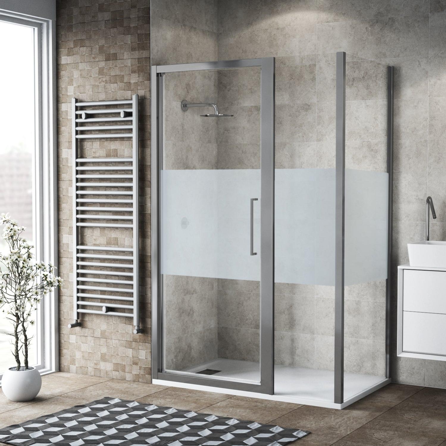 Box doccia rettangolare battente Record 120 x 80 cm, H 195 cm in vetro ...