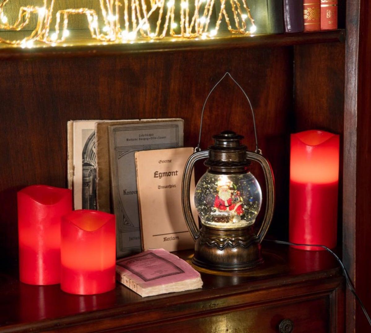 Lanterna Natalizia con babbo natale bianco caldo H 19 cm | Leroy Merlin