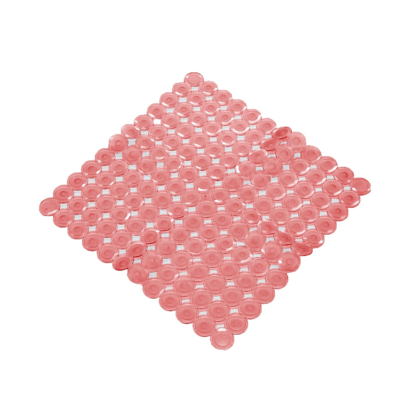Tappeto antiscivolo quadrato Bottoni in pvc rosso 55 x 55 cm | Leroy Merlin